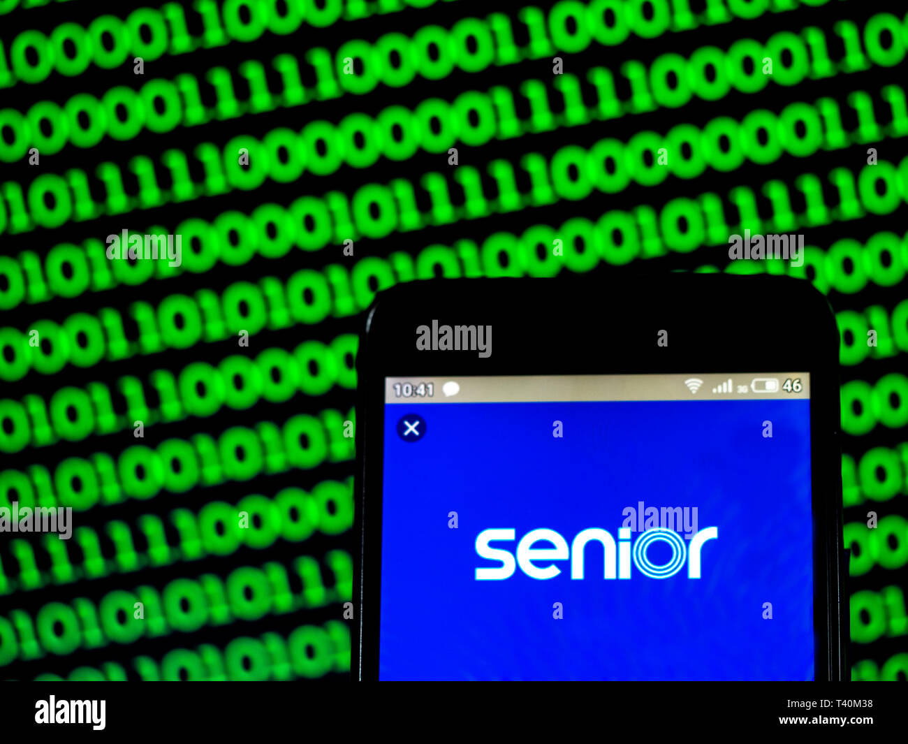 In this photo illustration a Senior plc logo seen displayed on a smart ...
