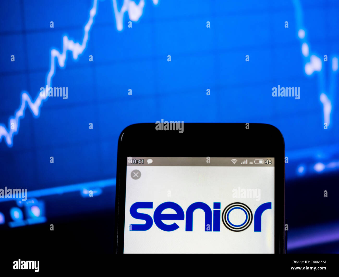 In this photo illustration a Senior plc logo seen displayed on a smart ...