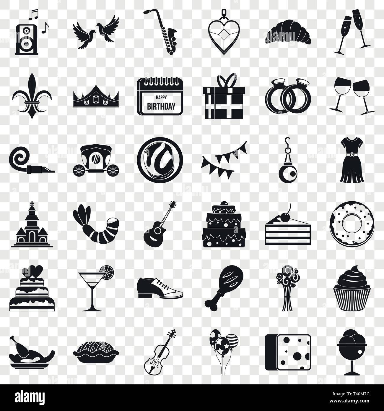 Banquet icons set, simple style Stock Vector Image & Art - Alamy