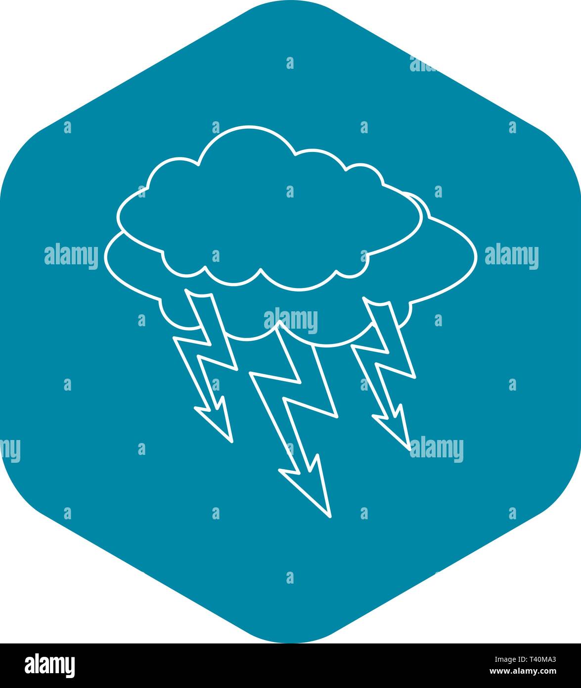 Cloud lightning icon, outline style Stock Vector Image & Art - Alamy