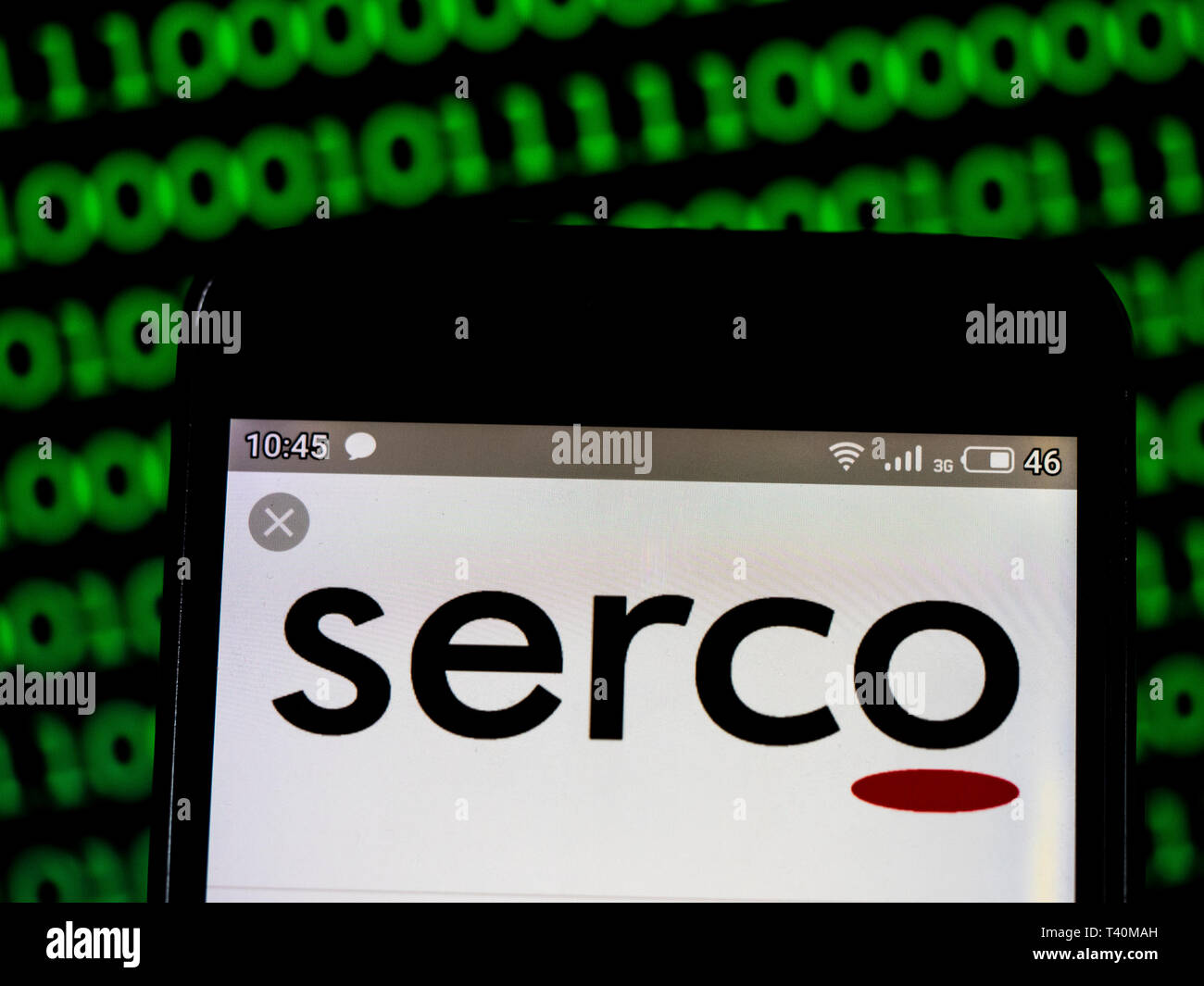 In this photo illustration a Serco Group plc logo seen displayed on a ...