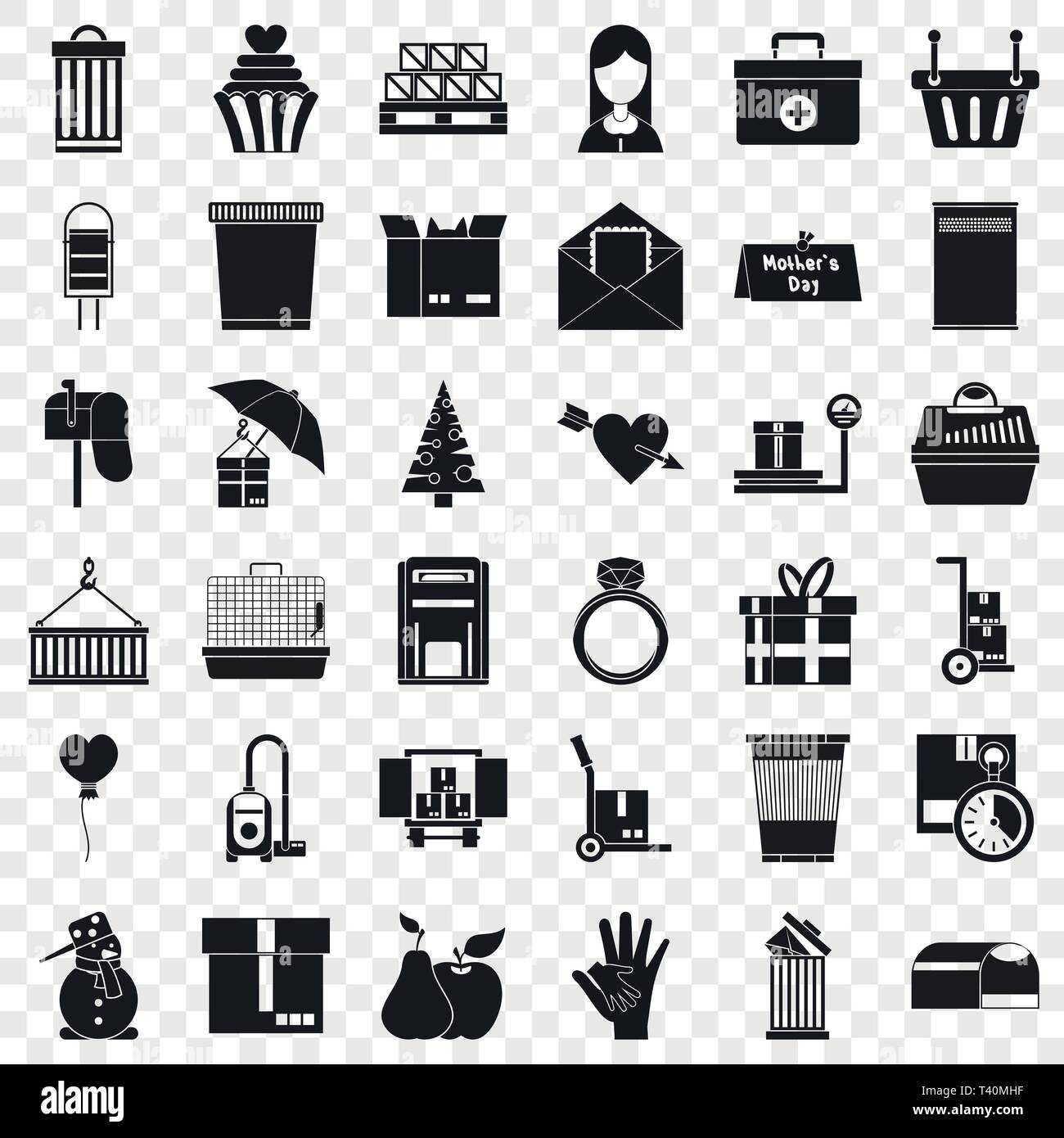 Box icons set, simple style Stock Vector Image & Art - Alamy
