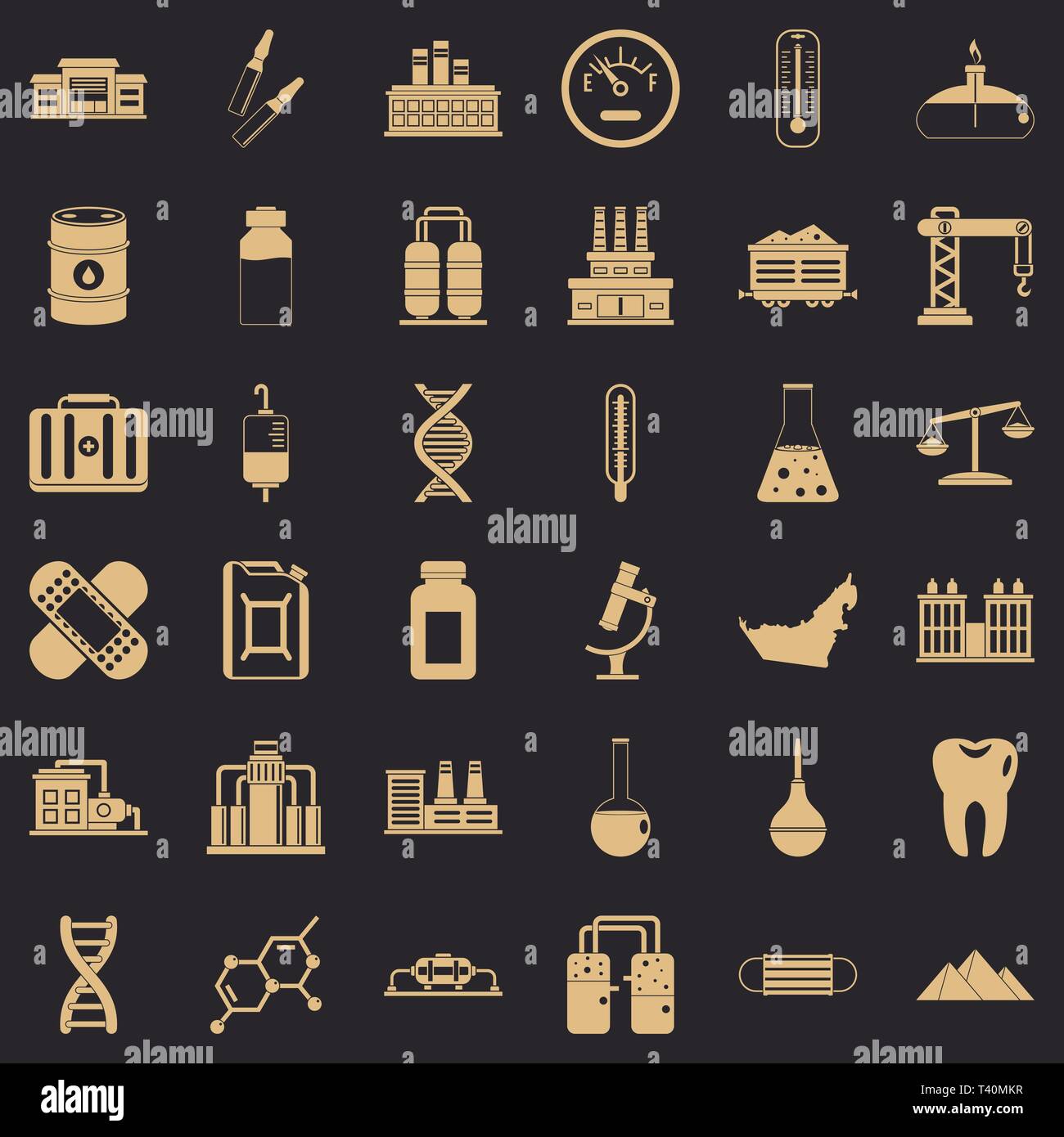 Chemical factory icons set, simple style Stock Vector Image & Art - Alamy