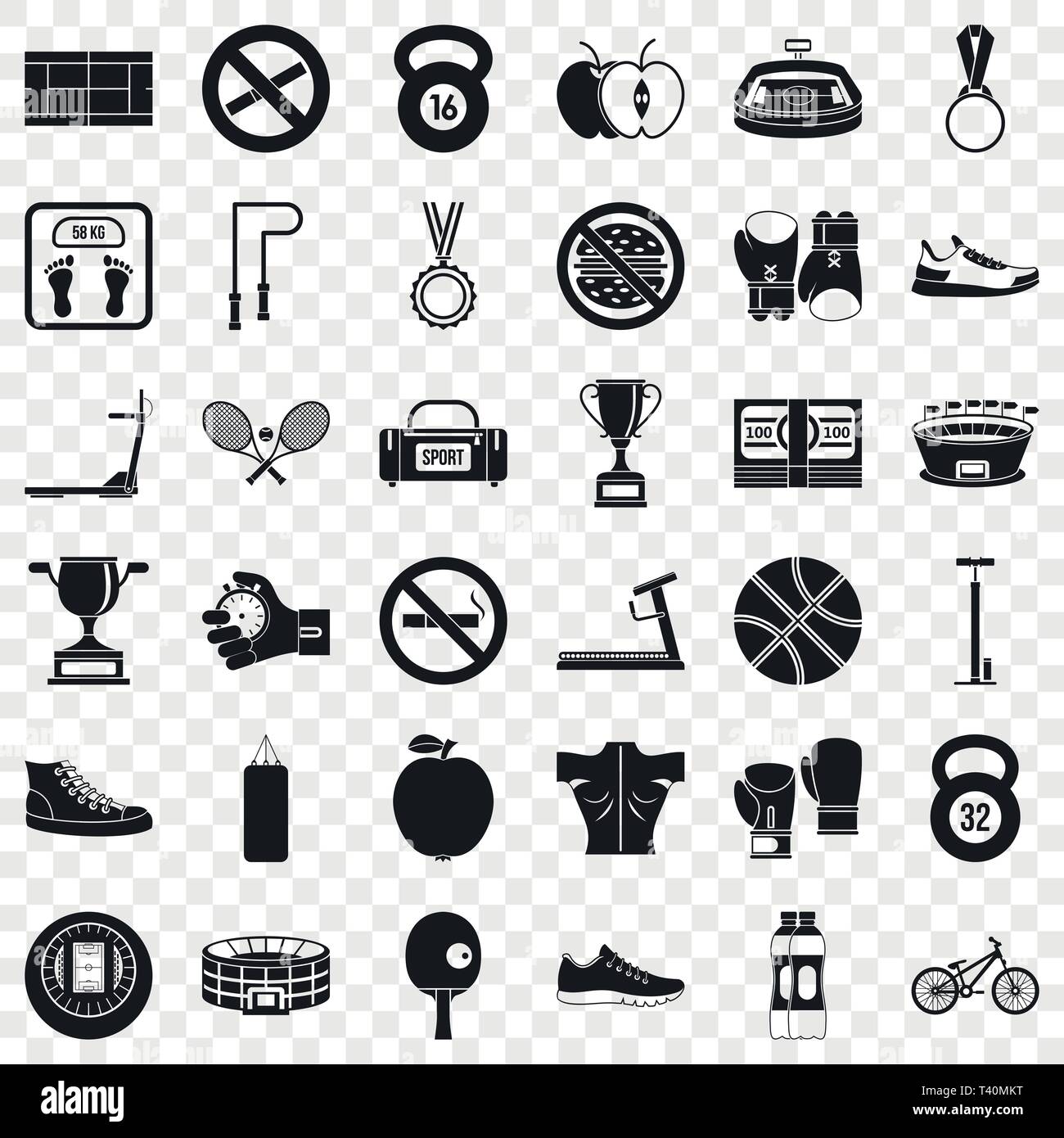 Boxing icons set, simple style Stock Vector Image & Art - Alamy