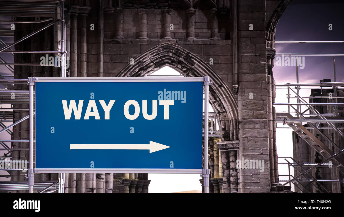 Street Sign WAY OUT Stock Photo - Alamy