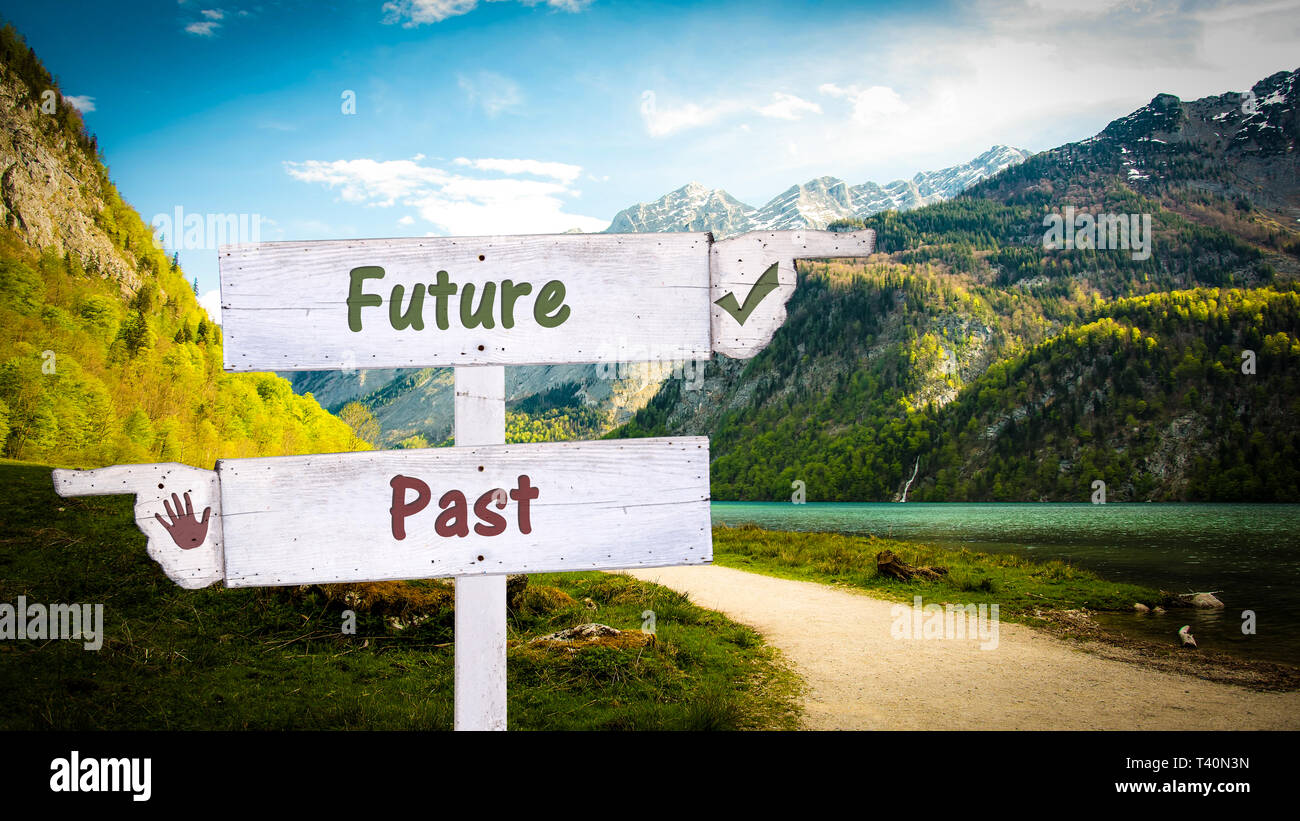 Street Sign Future versus Past Stock Photo - Alamy