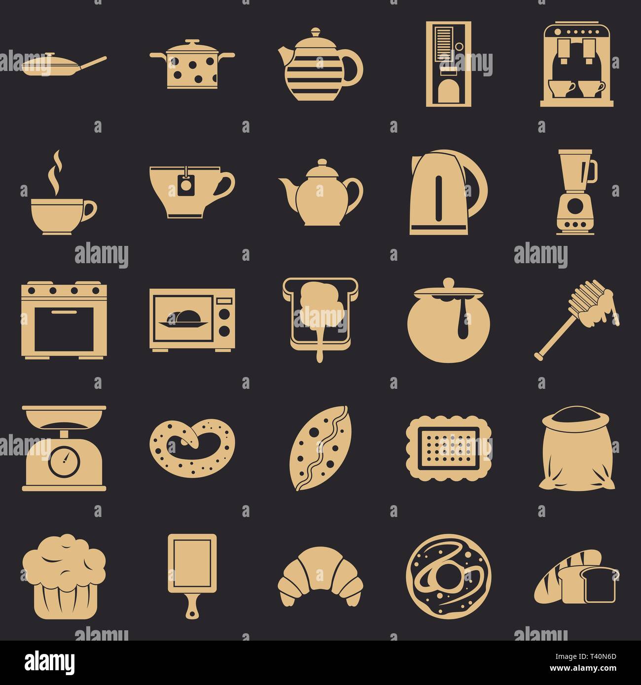 Prepare a meal icons set, simple style Stock Vector Image & Art - Alamy