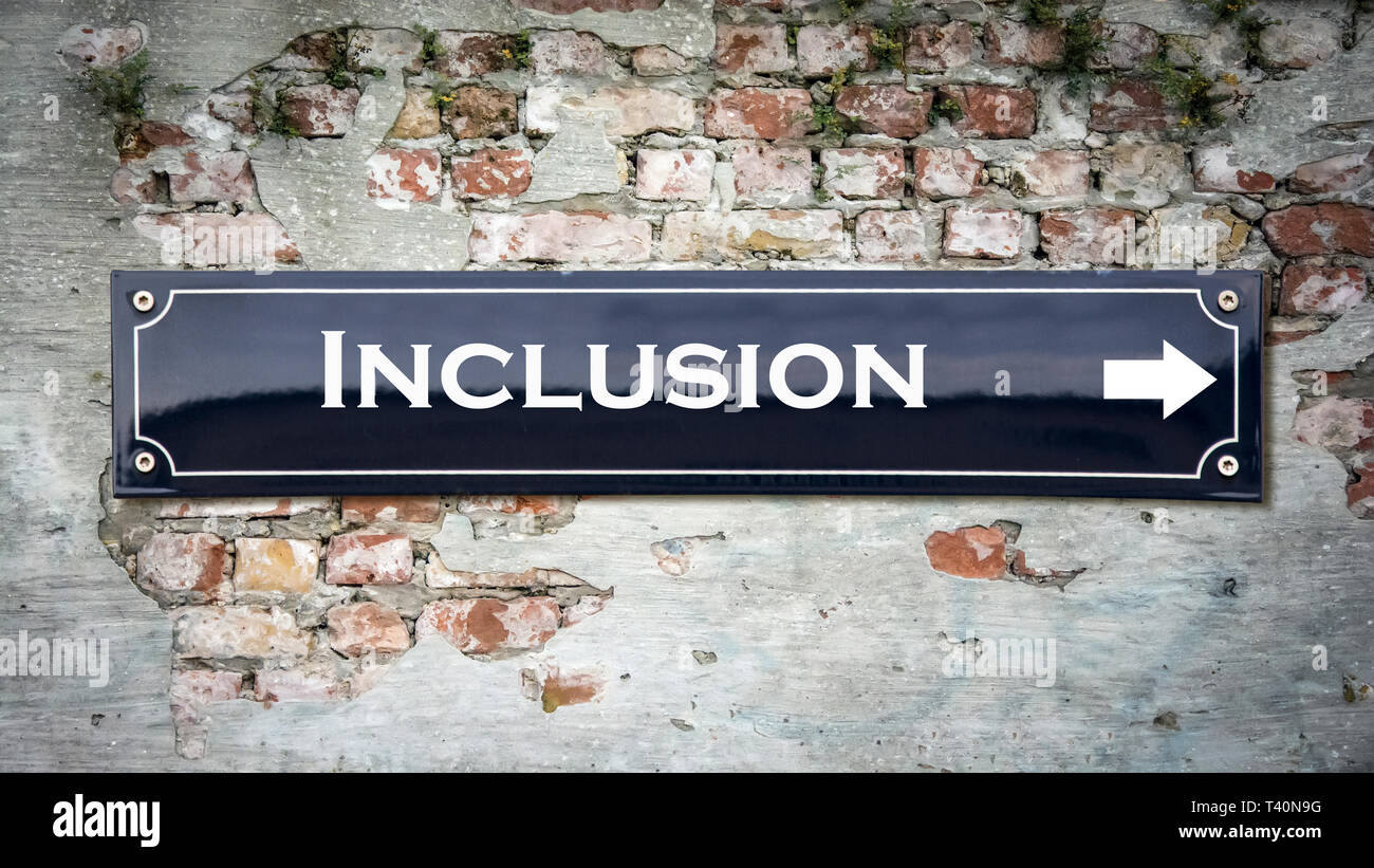Street Sign to Inclusion Stock Photo - Alamy