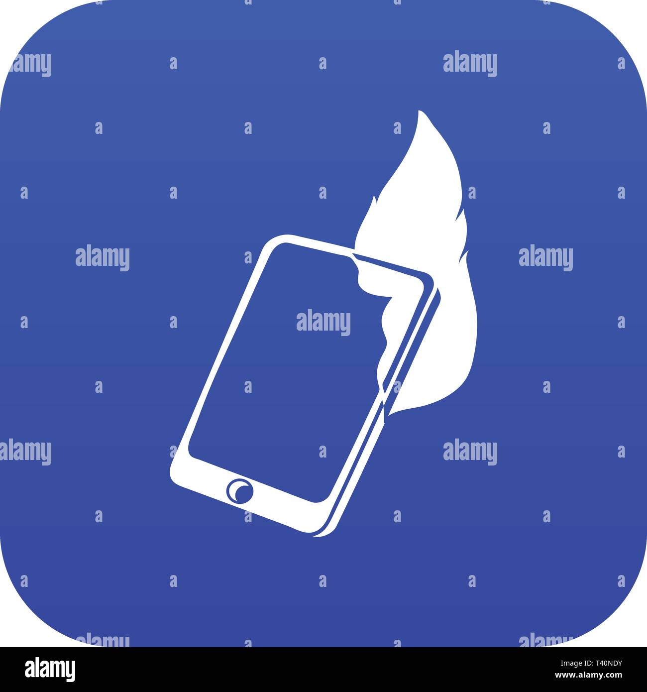 Fire smartphone icon blue vector Stock Vector Image & Art - Alamy
