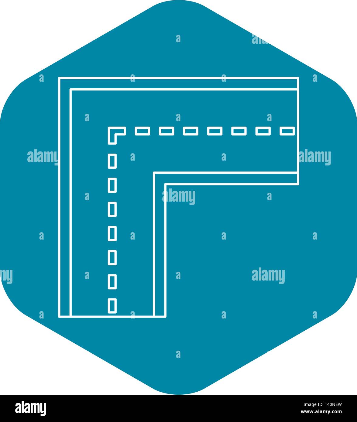 Turning road icon, outline style Stock Vector Image & Art - Alamy
