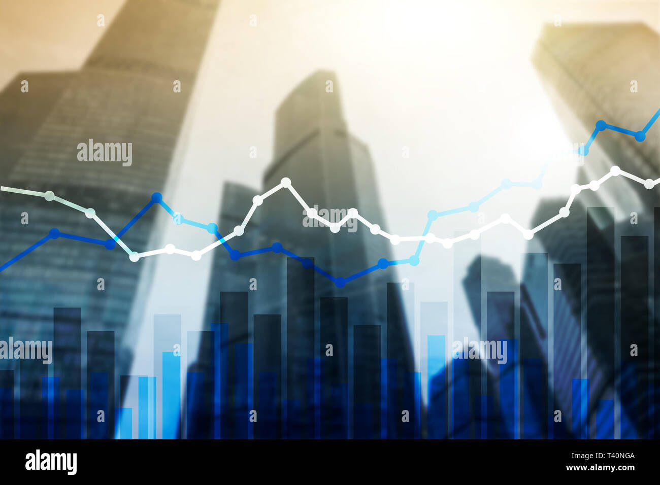 Double exposure financial graphs and diagrams Stock Photo - Alamy