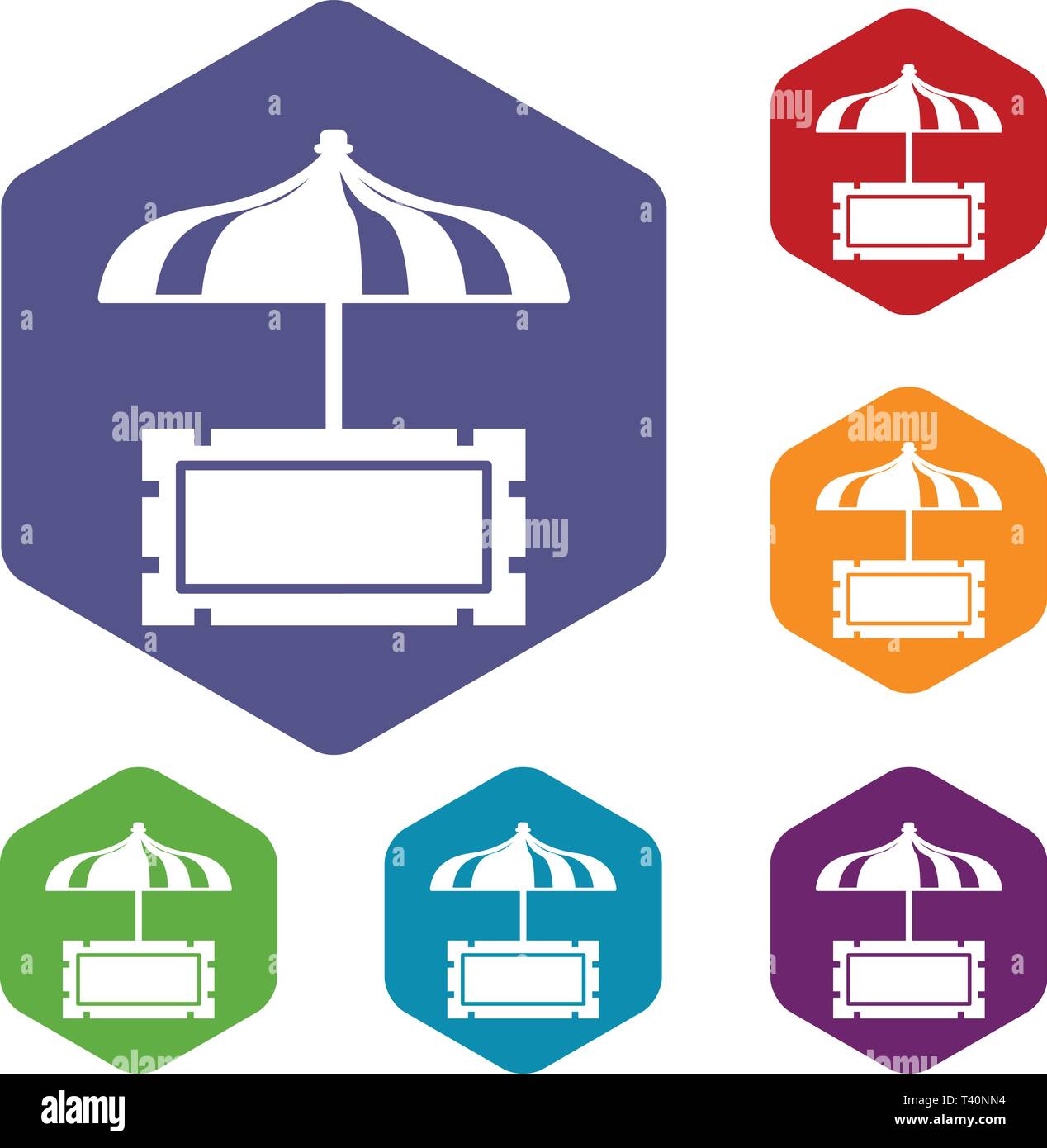 Snack stall icons vector hexahedron Stock Vector Image & Art - Alamy