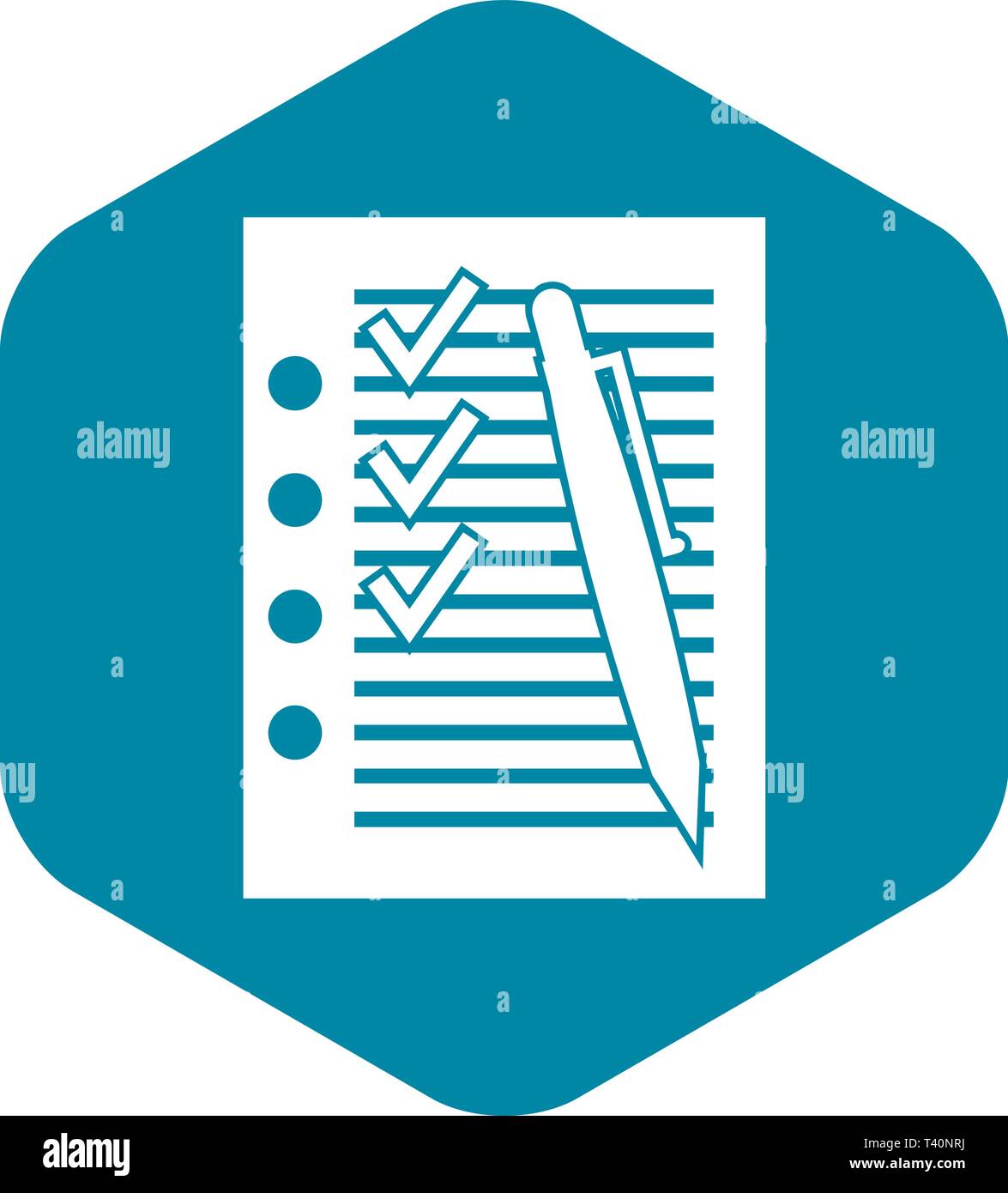 Document with plan and pen icon, simple style Stock Vector Image & Art ...