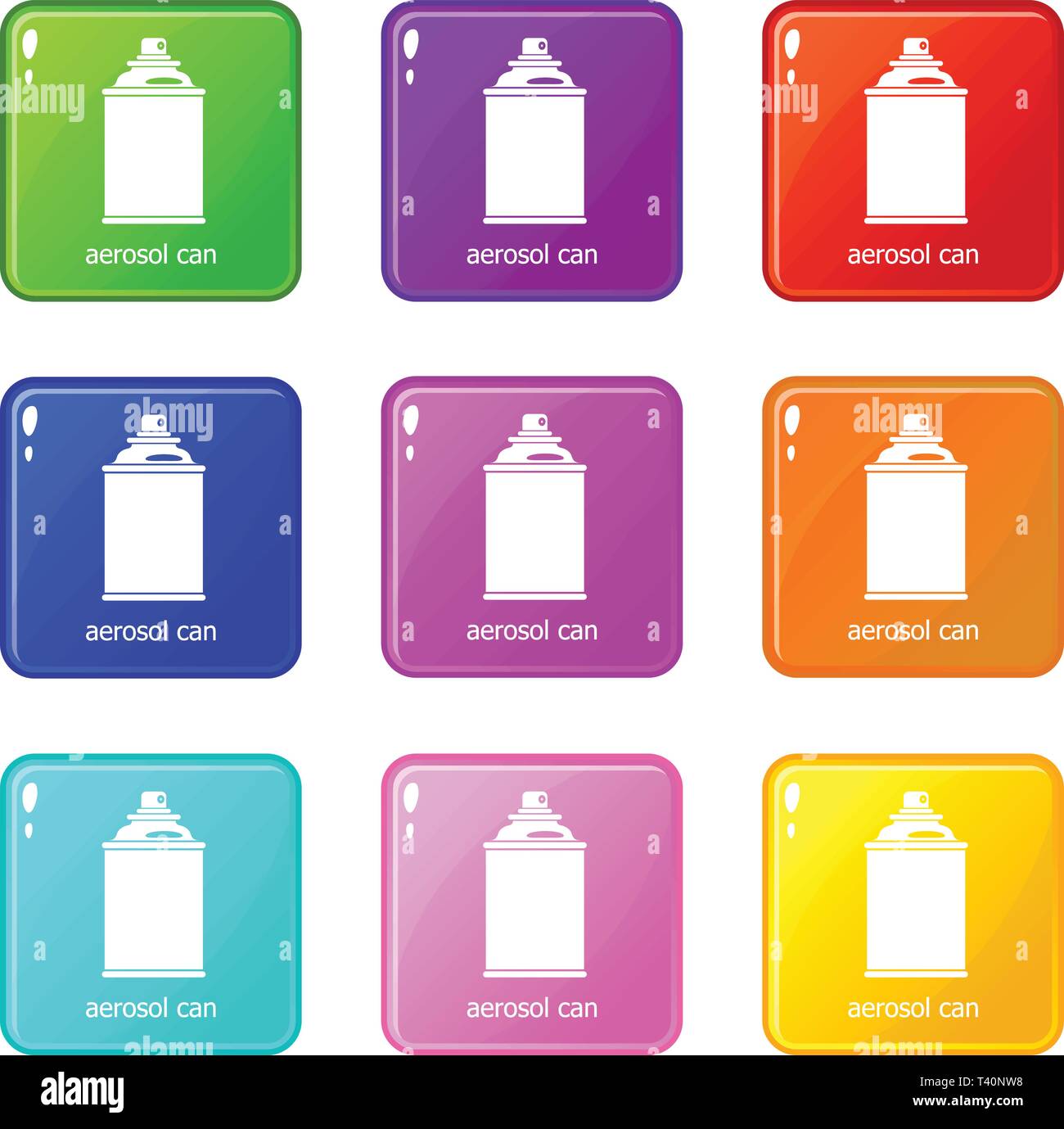 Aerosol can icons set 9 color collection Stock Vector Image & Art - Alamy