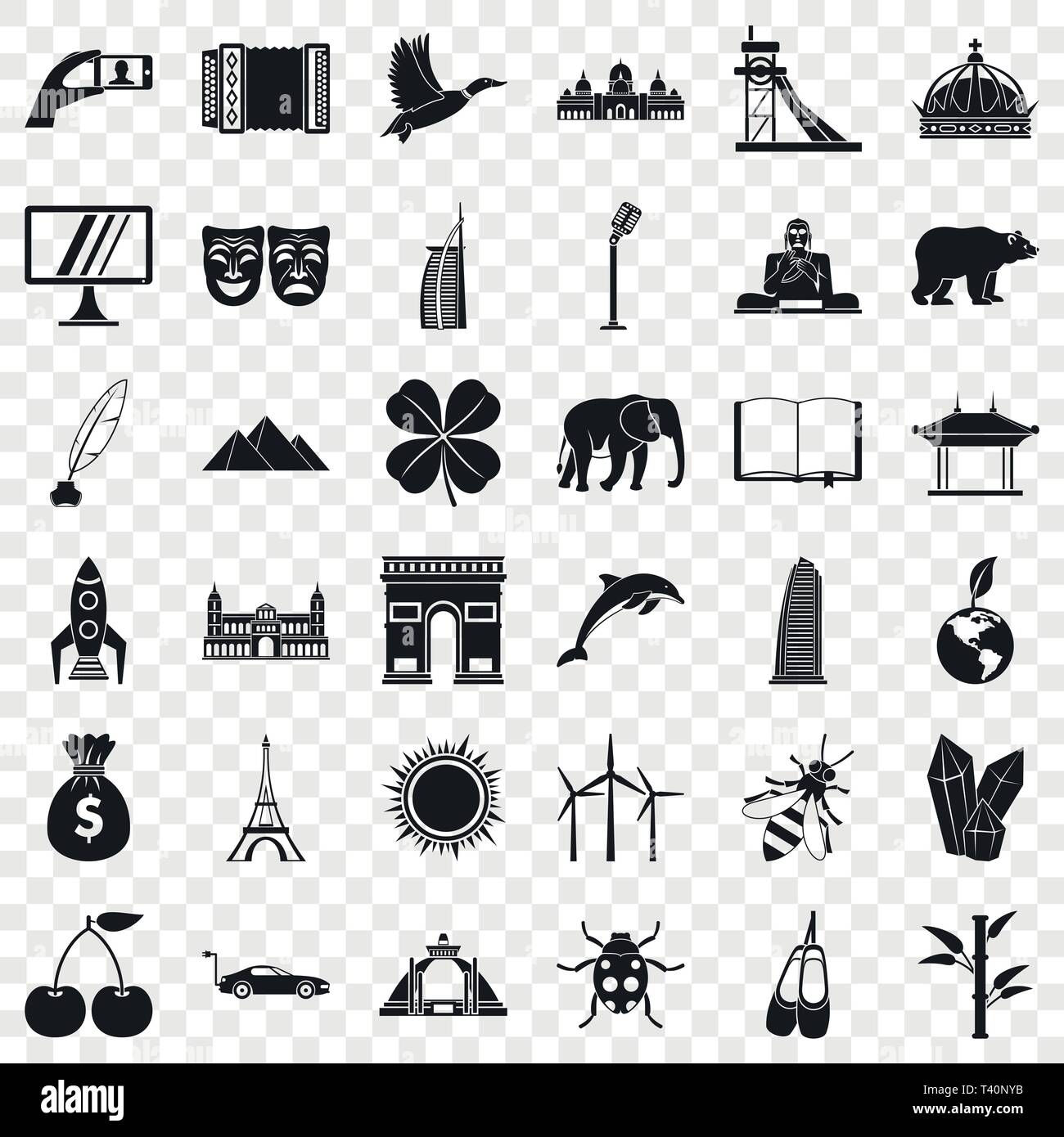 Big world icons set, simple style Stock Vector Image & Art - Alamy
