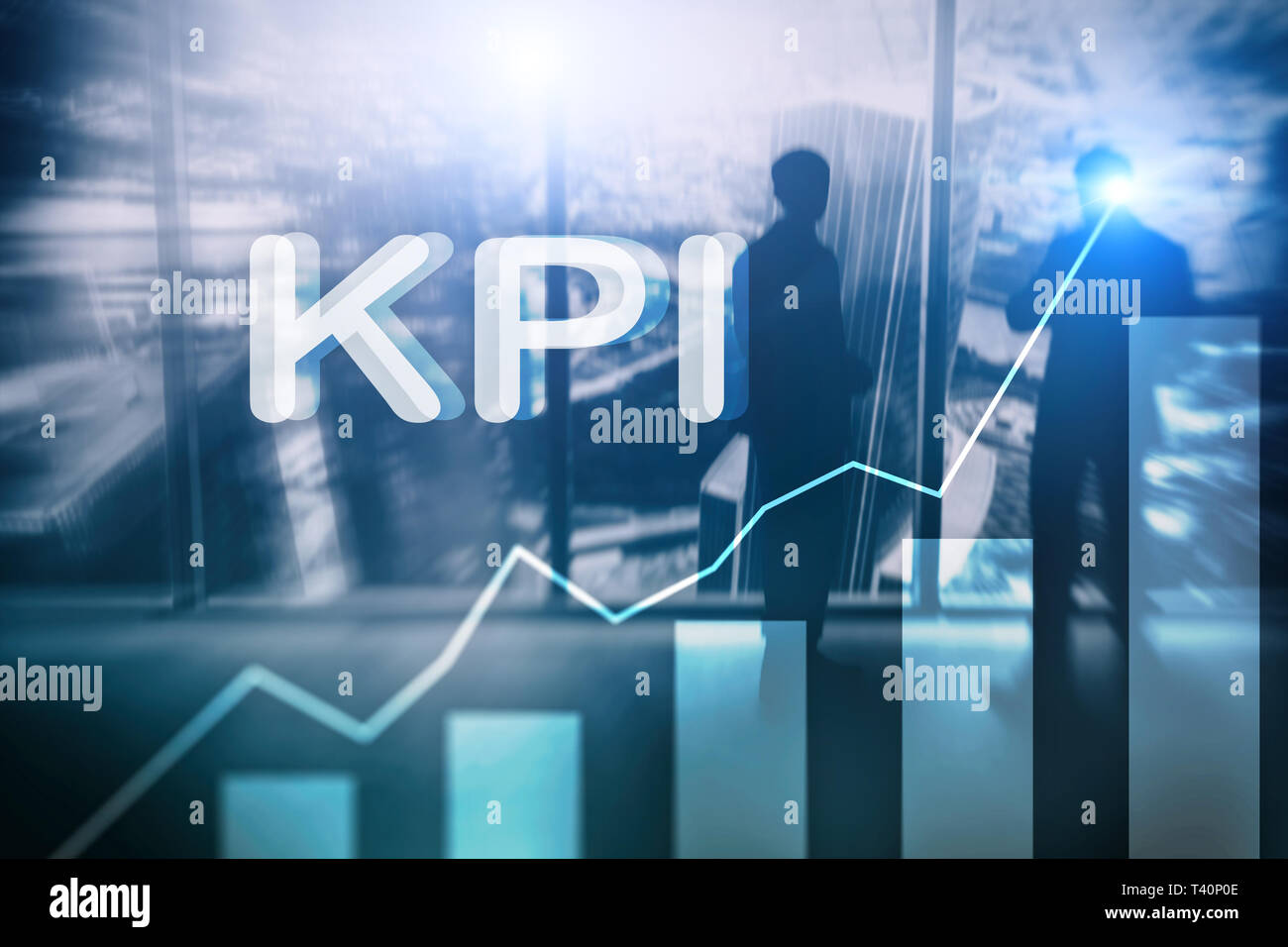 KPI - Key performance indicator graph on blurred background Stock Photo ...
