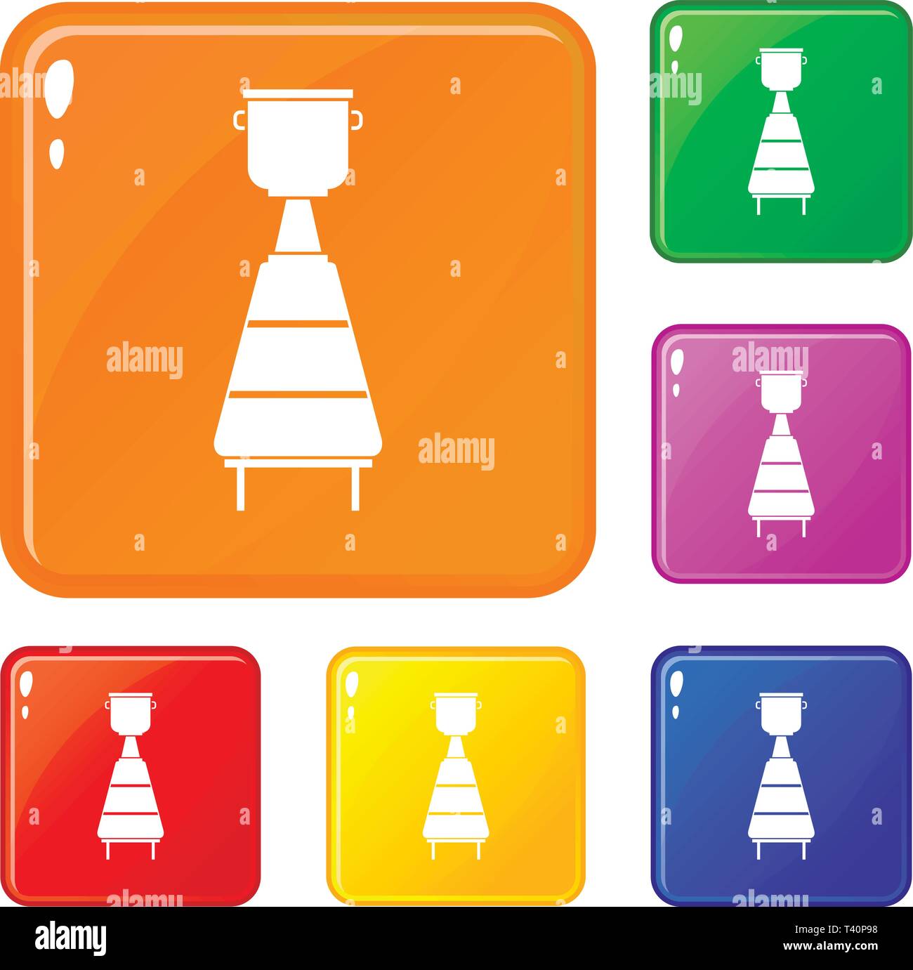 Wine distillery equipment icons set vector color Stock Vector Image ...