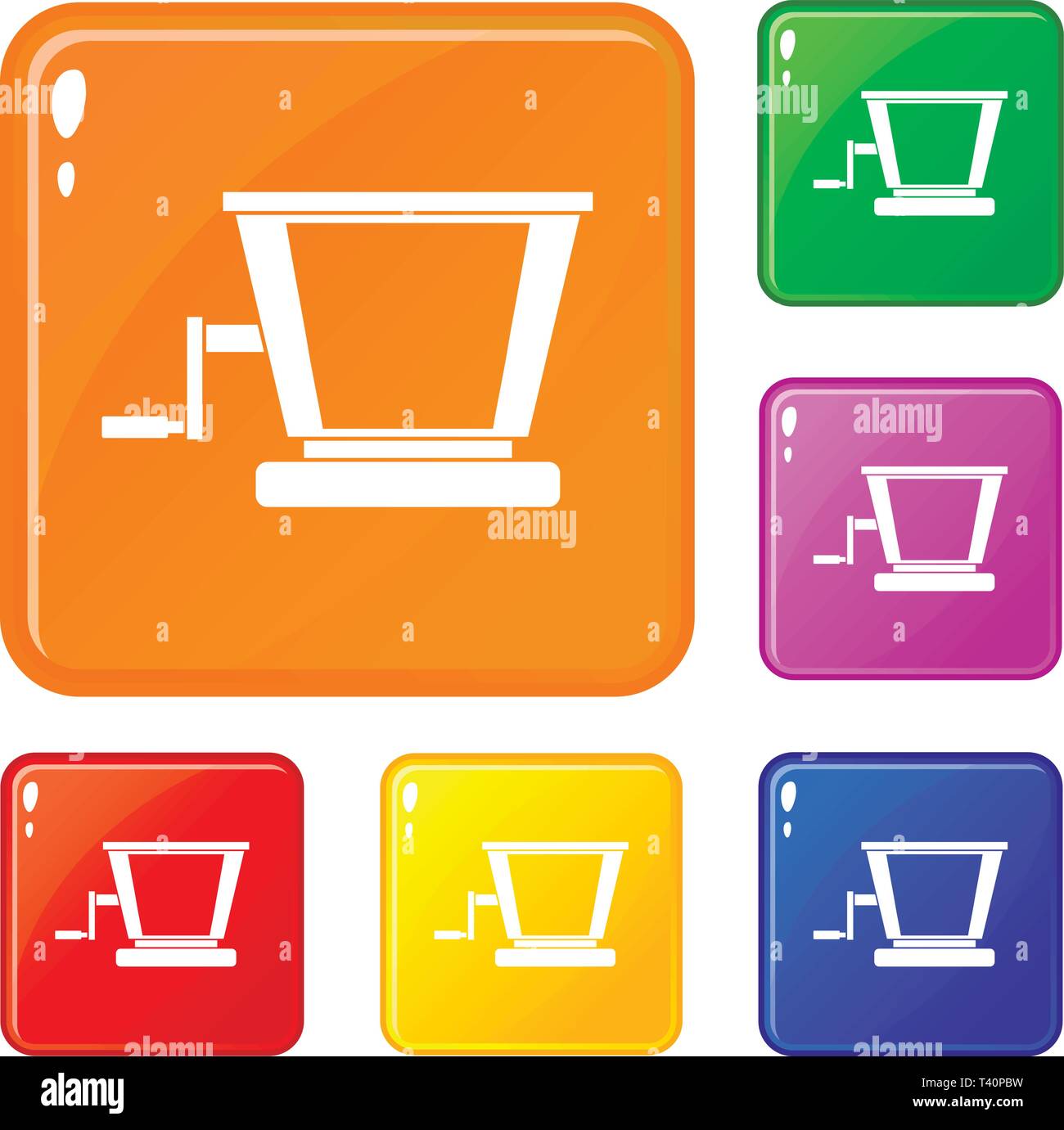Old grape juicer icons set vector color Stock Vector Image & Art - Alamy