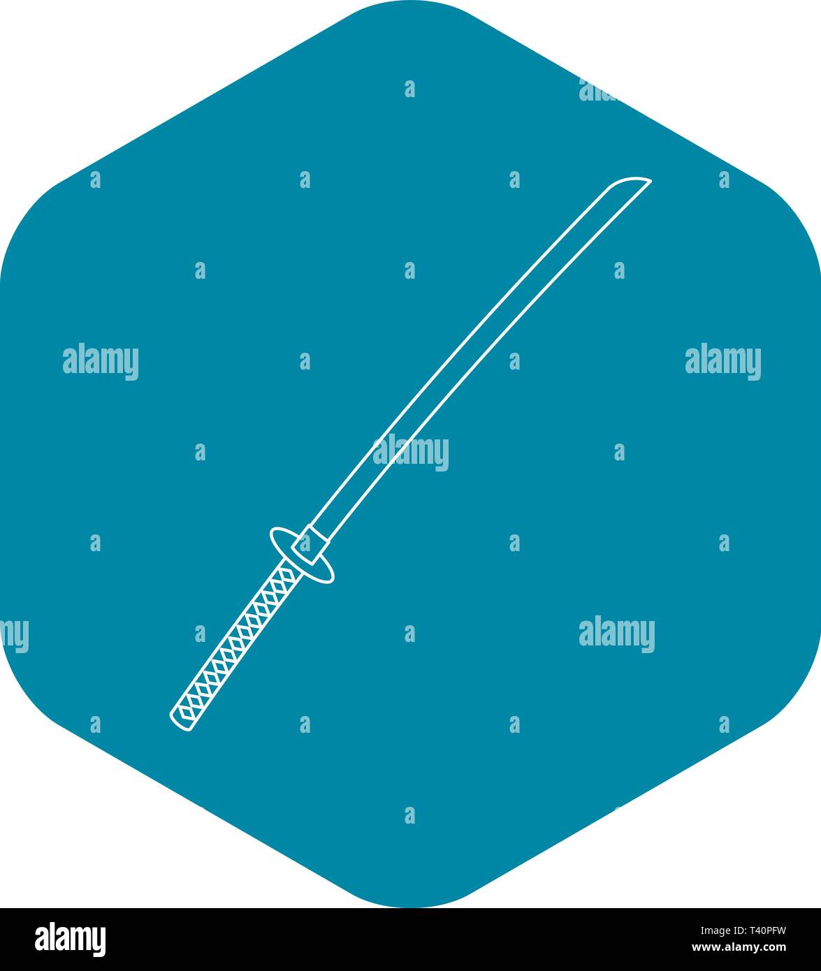 Japanese katana icon, outline style Stock Vector Image & Art - Alamy