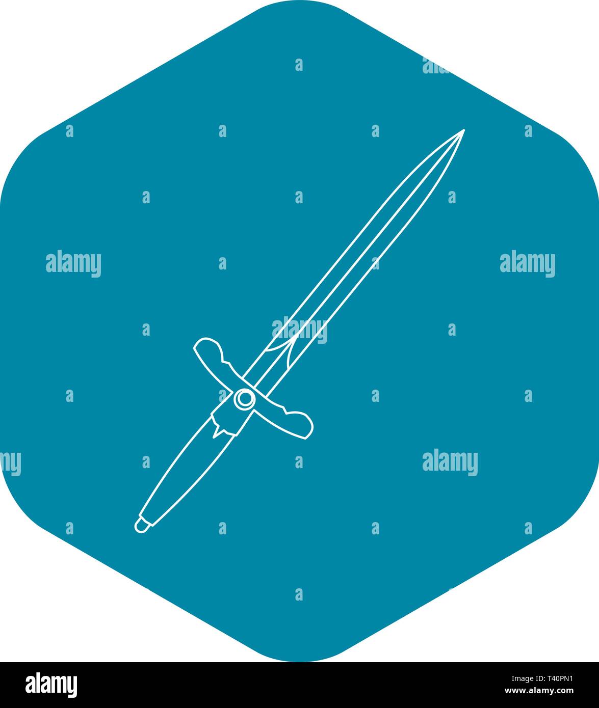 Sword icon, outline style Stock Vector Image & Art - Alamy