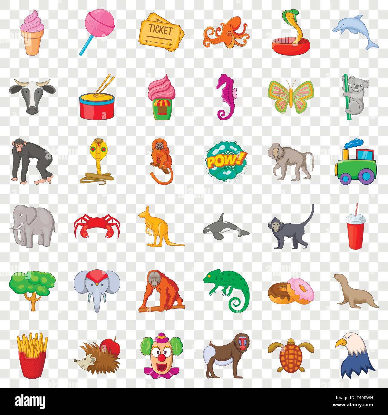 Circus icons set, cartoon style Stock Vector Image & Art - Alamy