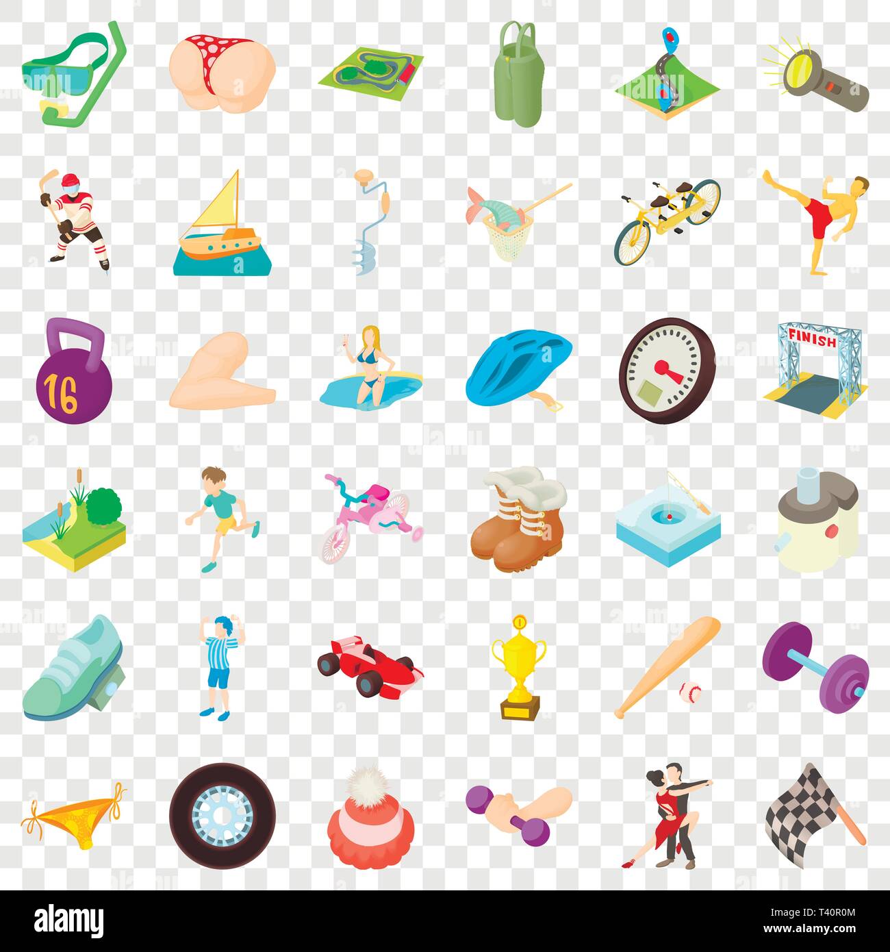 Activity icons set, cartoon style Stock Vector Image & Art - Alamy