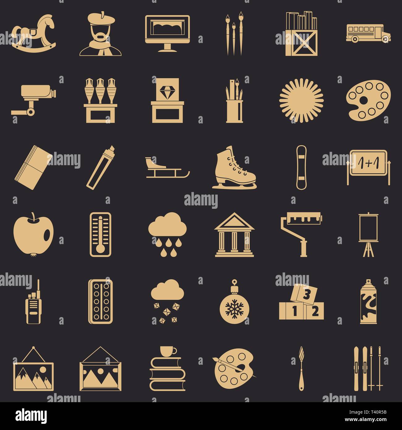 Painting icons set, simple style Stock Vector Image & Art - Alamy