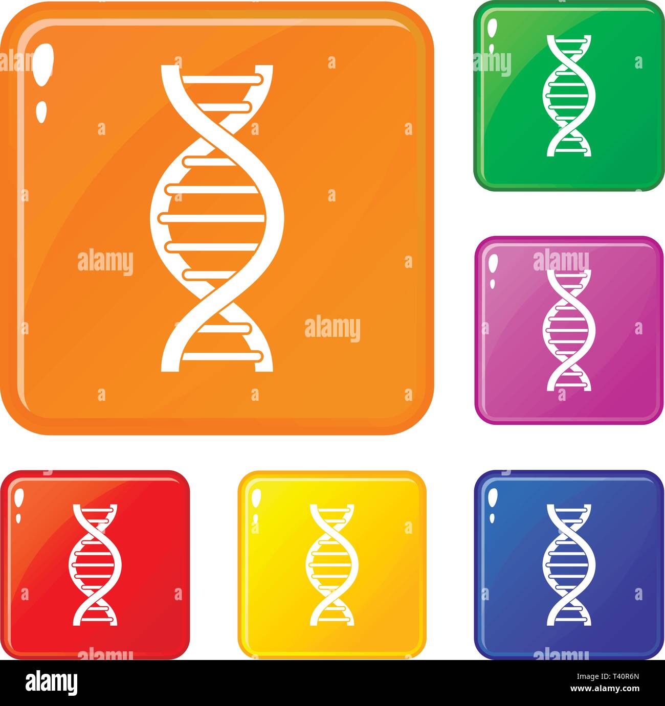 DNA spiral icons set vector color Stock Vector Image & Art - Alamy