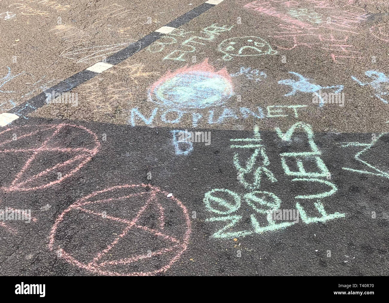 Chalk messages on pavement hi-res stock photography and images - Alamy