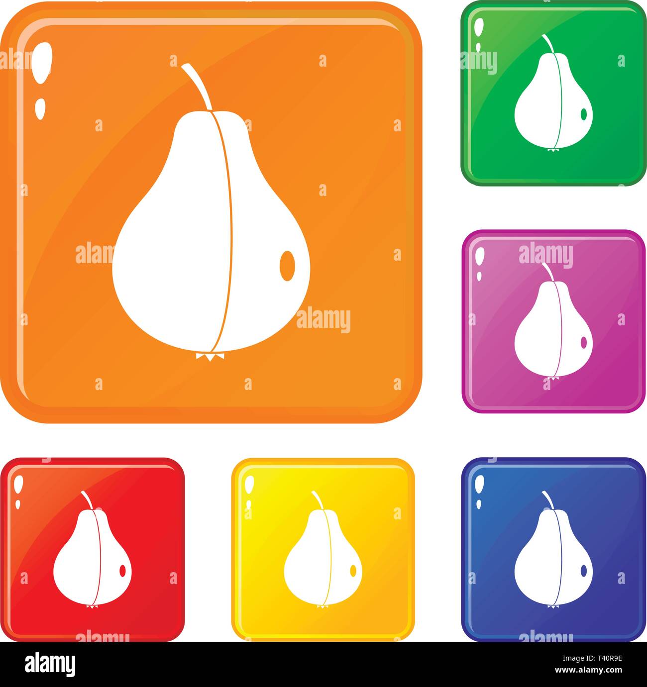 Whole pear icons set vector color Stock Vector Image & Art - Alamy