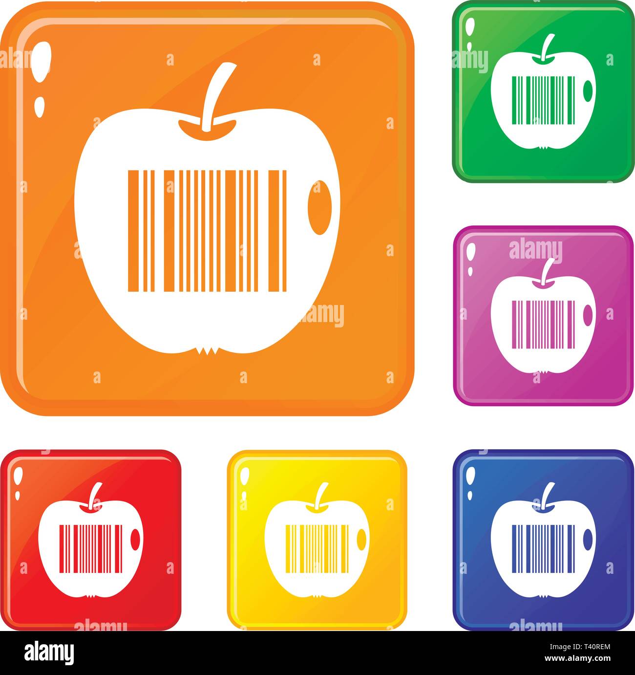 Code to represent product identification icons set vector color Stock ...