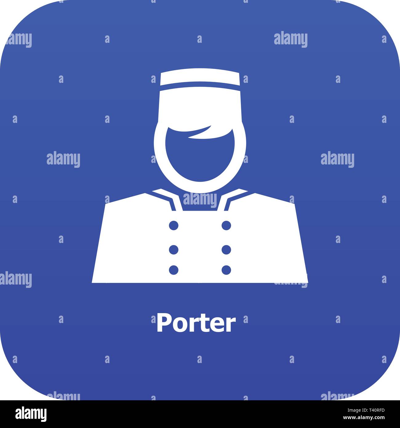 Porter icon blue vector Stock Vector Image & Art - Alamy