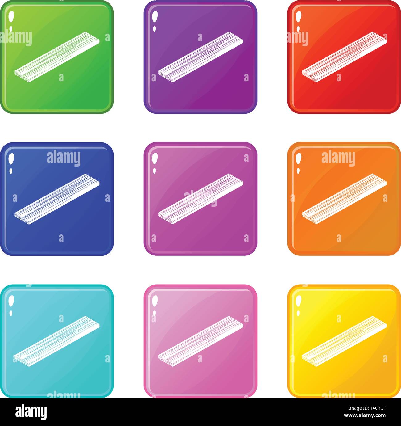 Timber plank icons set 9 color collection Stock Vector Image & Art - Alamy
