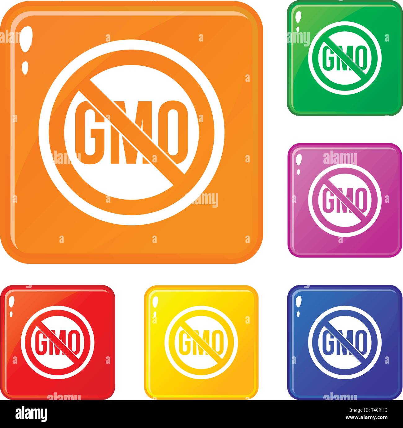 Stop GMO icons set vector color Stock Vector Image & Art - Alamy