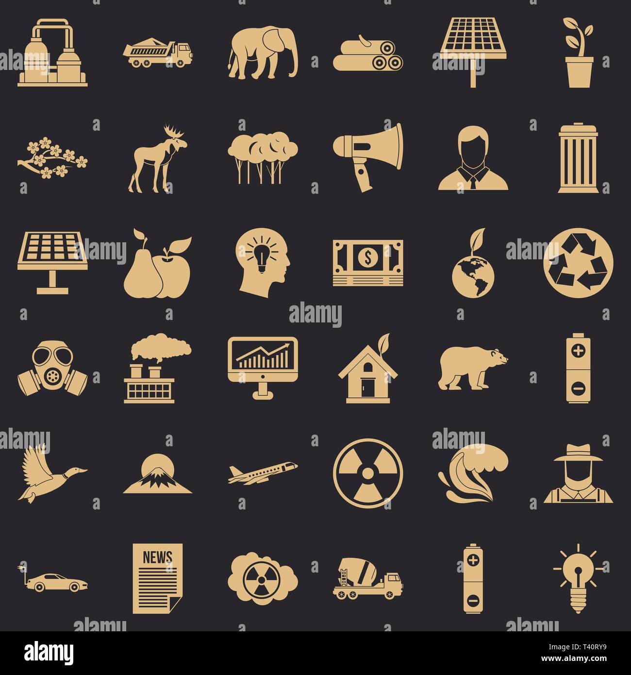 Earth care icons set, simple style Stock Vector Image & Art - Alamy