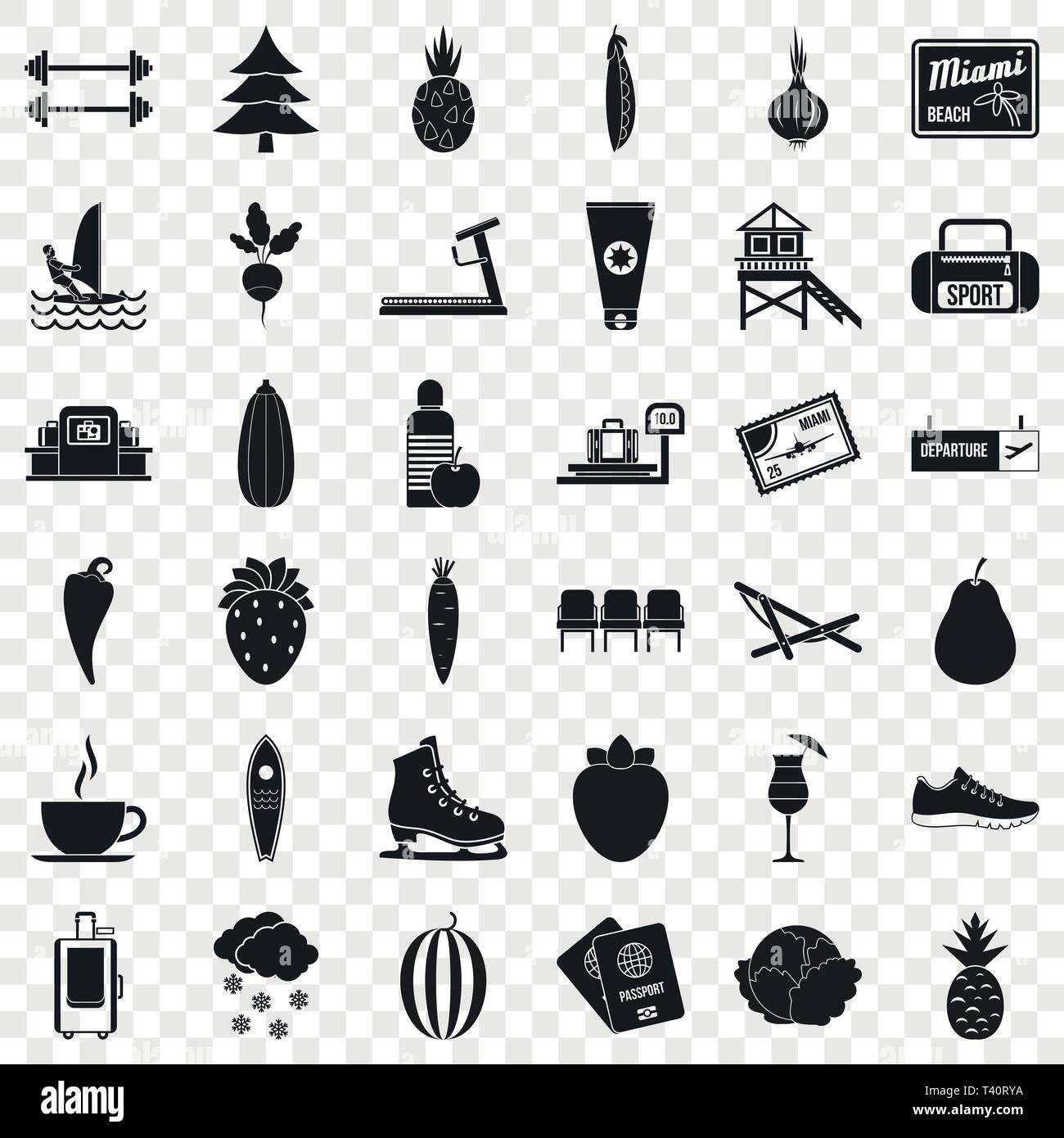 Wellness activity icons set, simple style Stock Vector Image & Art - Alamy