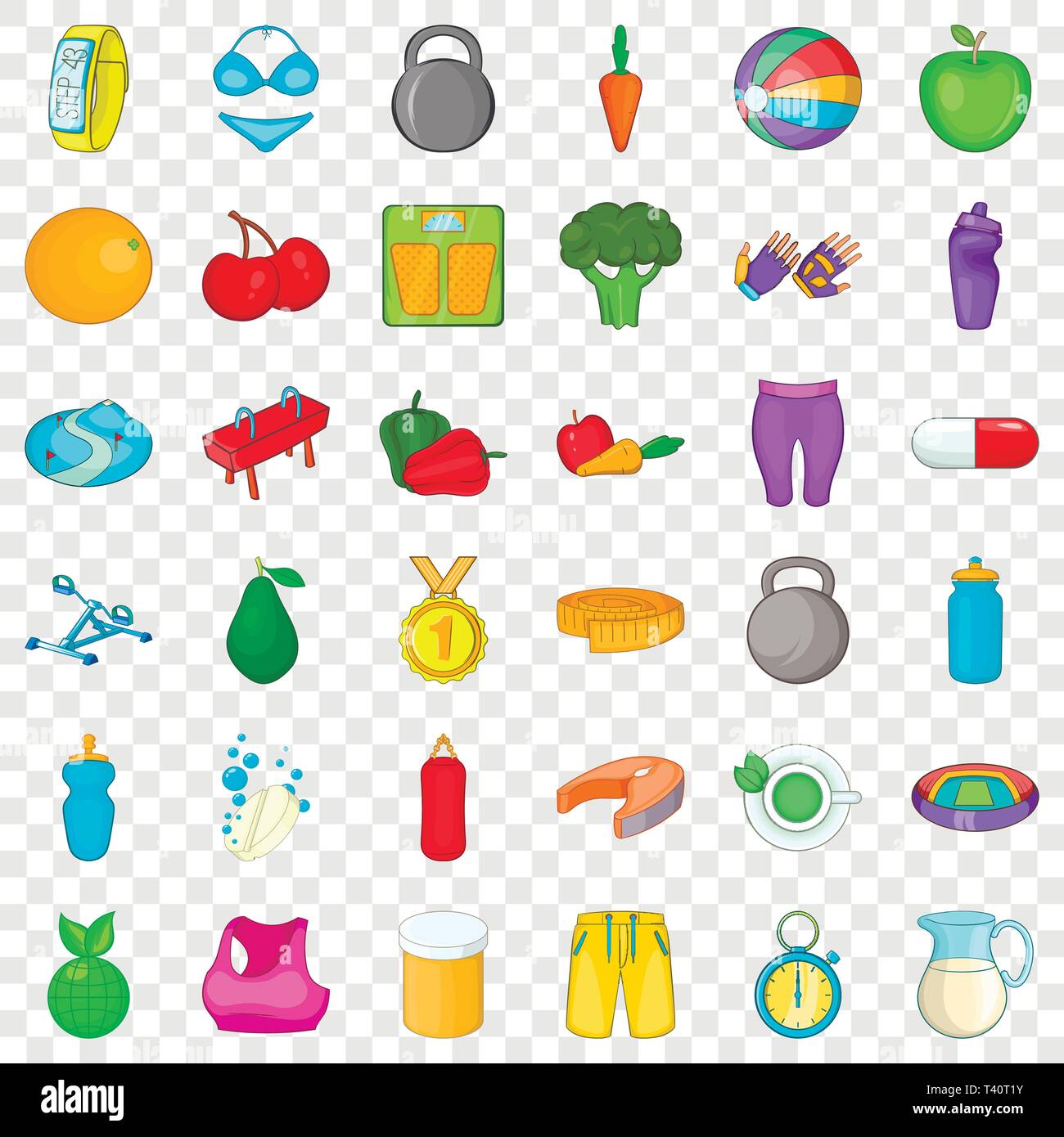 Wellness care icons set, cartoon style Stock Vector Image & Art - Alamy