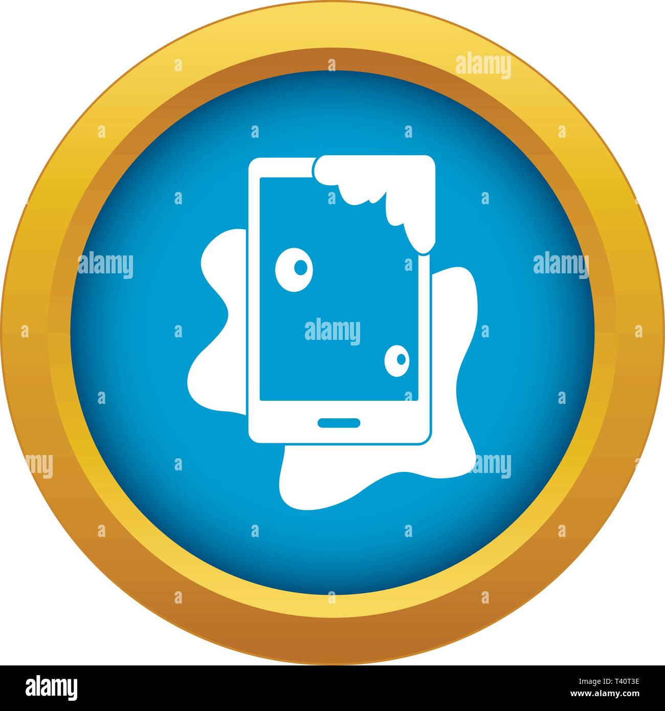 Wet phone icon blue vector isolated Stock Vector Image & Art - Alamy