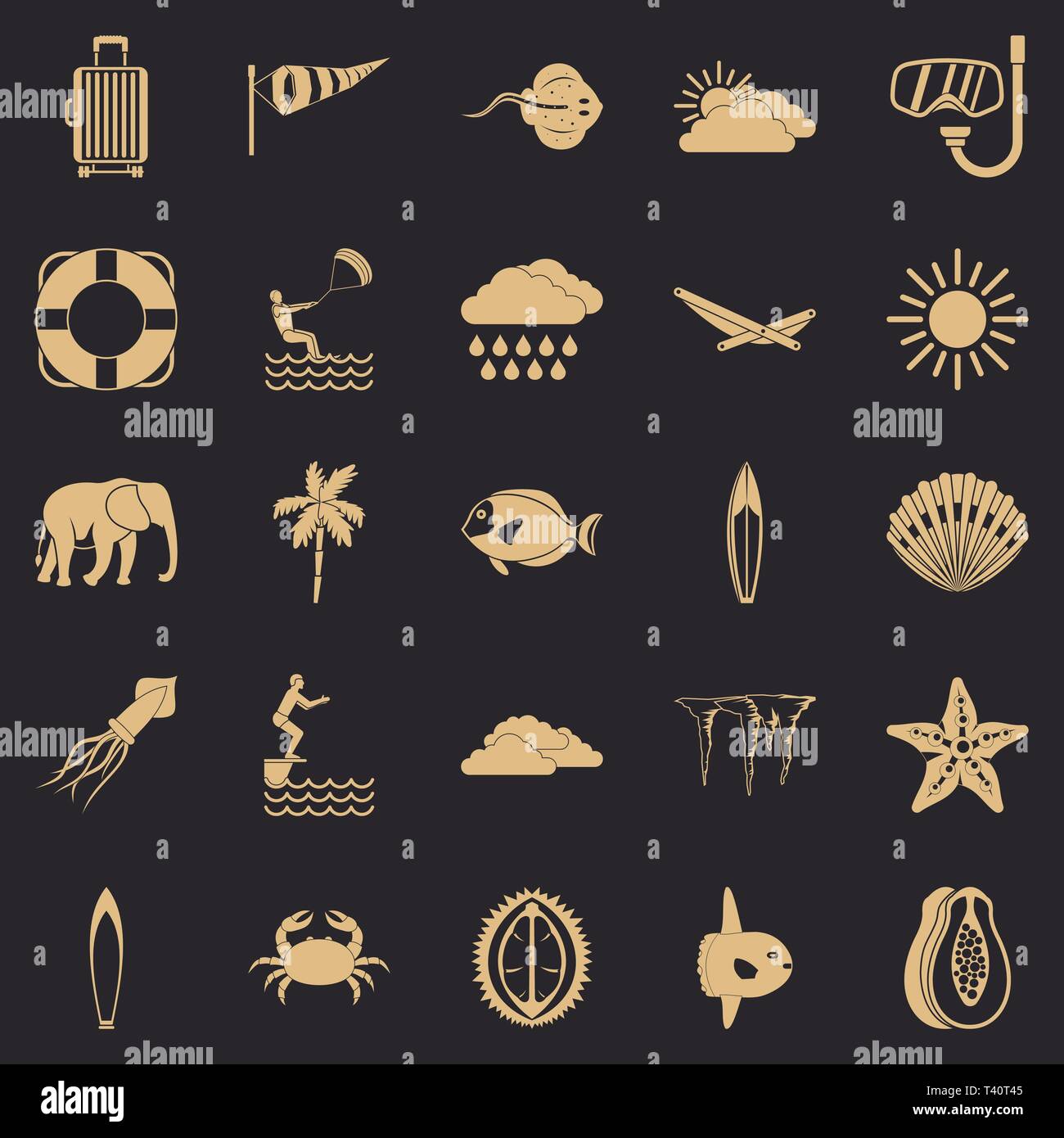 Dive icons set, simple style Stock Vector Image & Art - Alamy