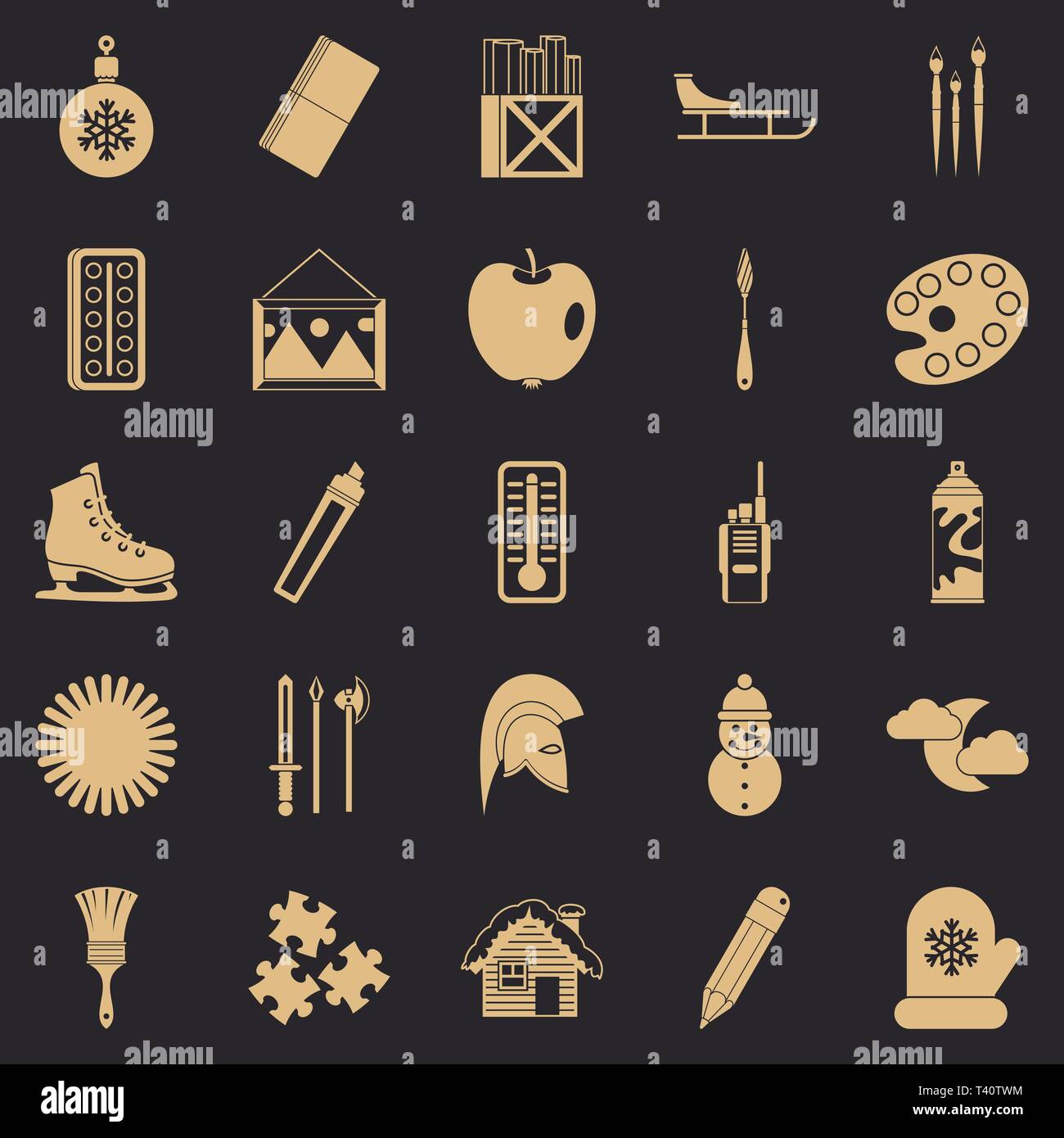 Picture icons set, simple style Stock Vector Image & Art - Alamy