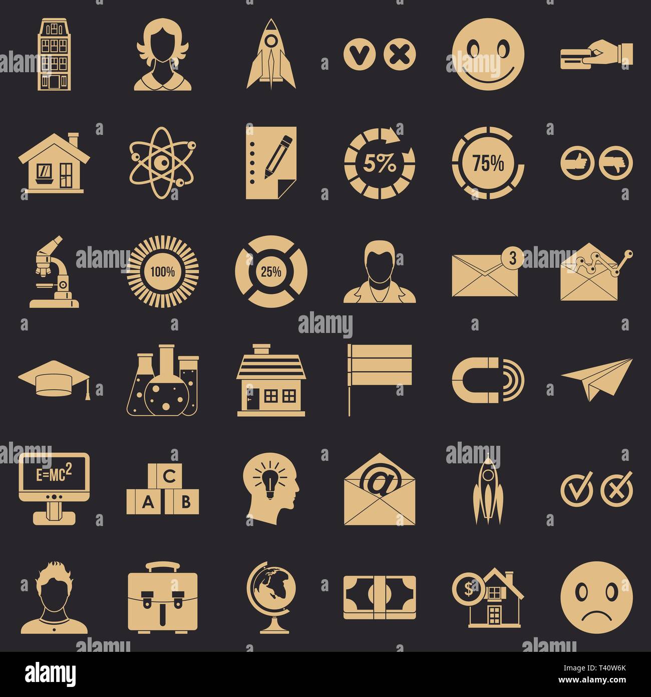 Internet learning icons set, simple style Stock Vector Image & Art - Alamy