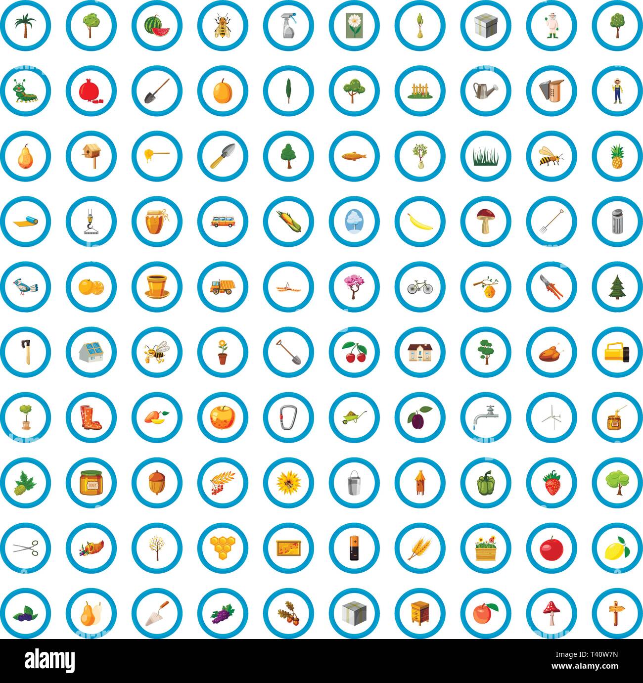 100 rural icons set, cartoon style Stock Vector Image & Art - Alamy