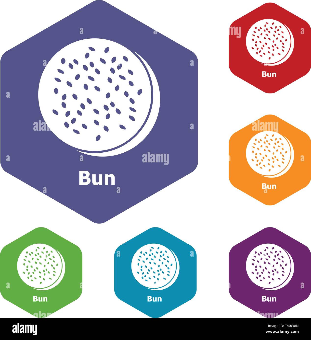 Bun icons vector hexahedron Stock Vector Image & Art - Alamy