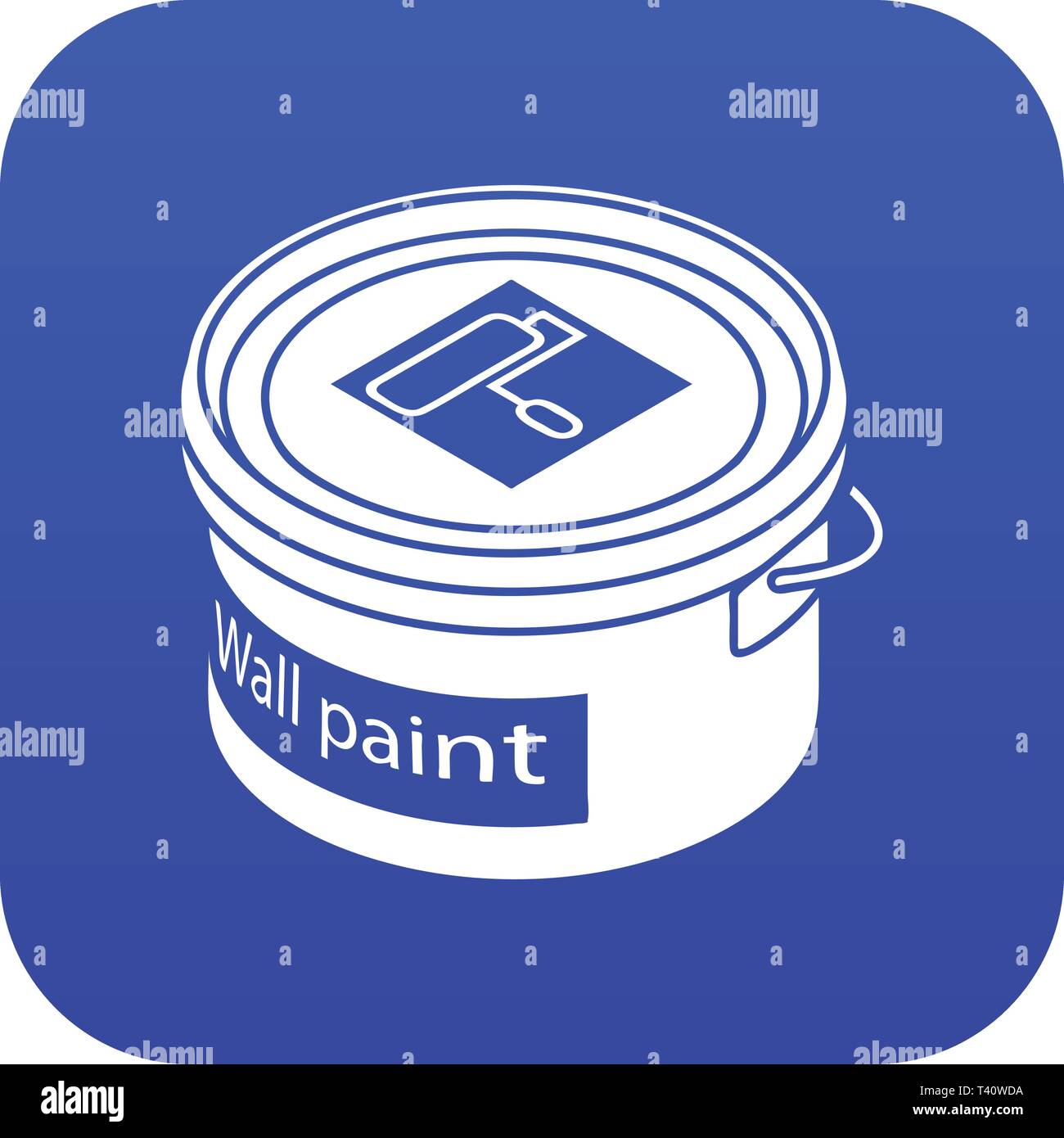 Wall paint bucket icon blue vector Stock Vector Image & Art - Alamy