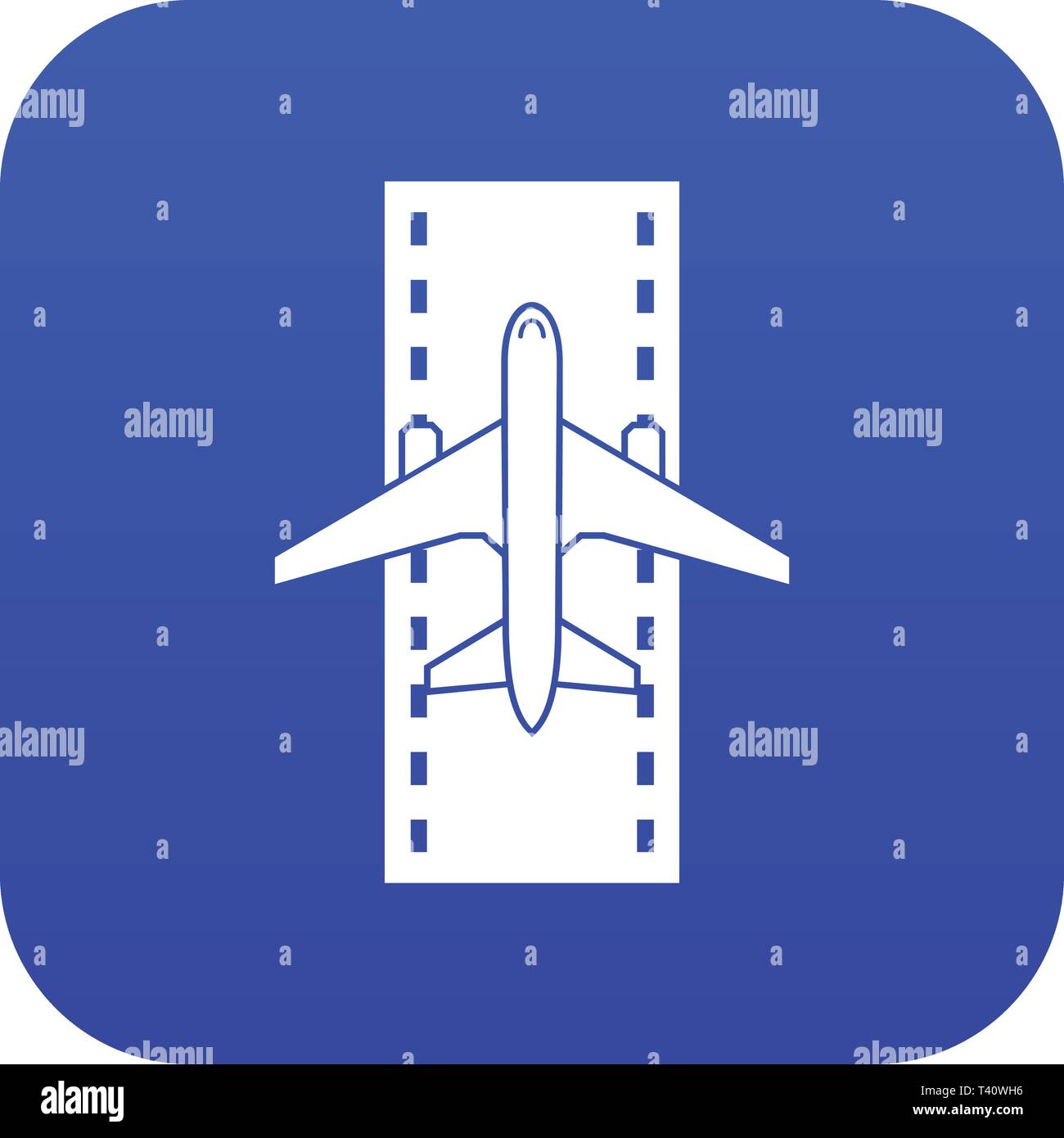 Airplane on the runway icon digital blue Stock Vector Image & Art - Alamy