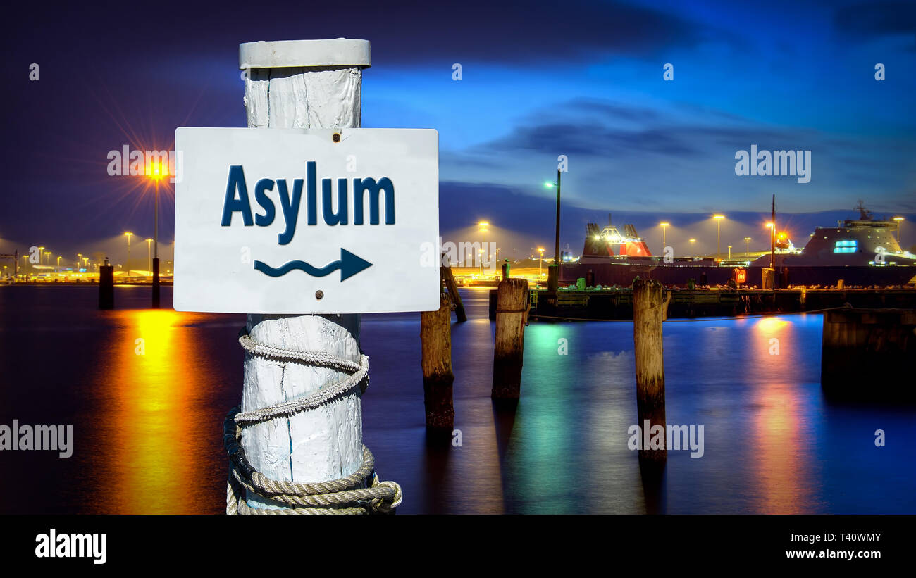 Asylum sign hi-res stock photography and images - Alamy