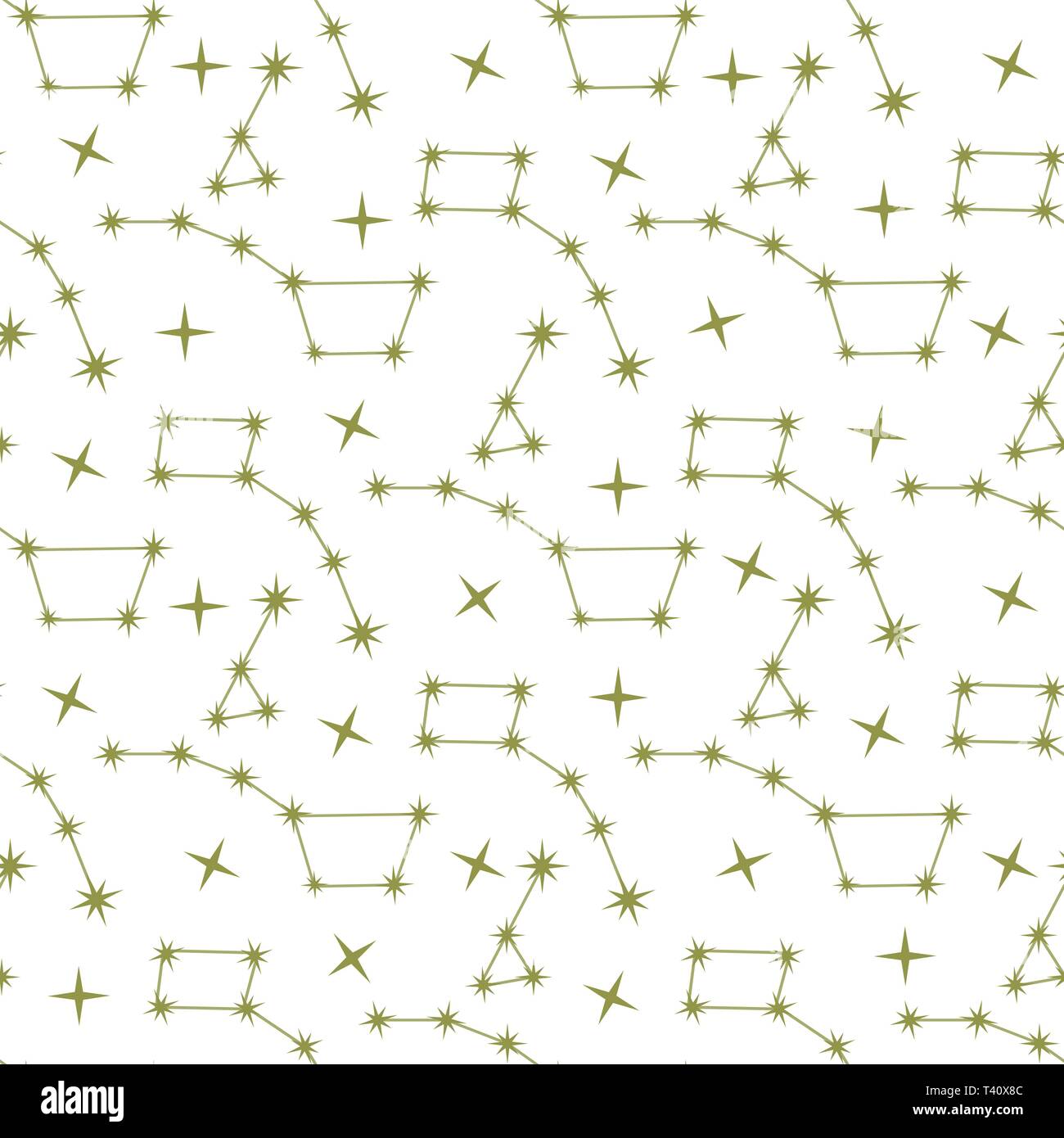 Seamless vector pattern with constellations. Space exploration ...