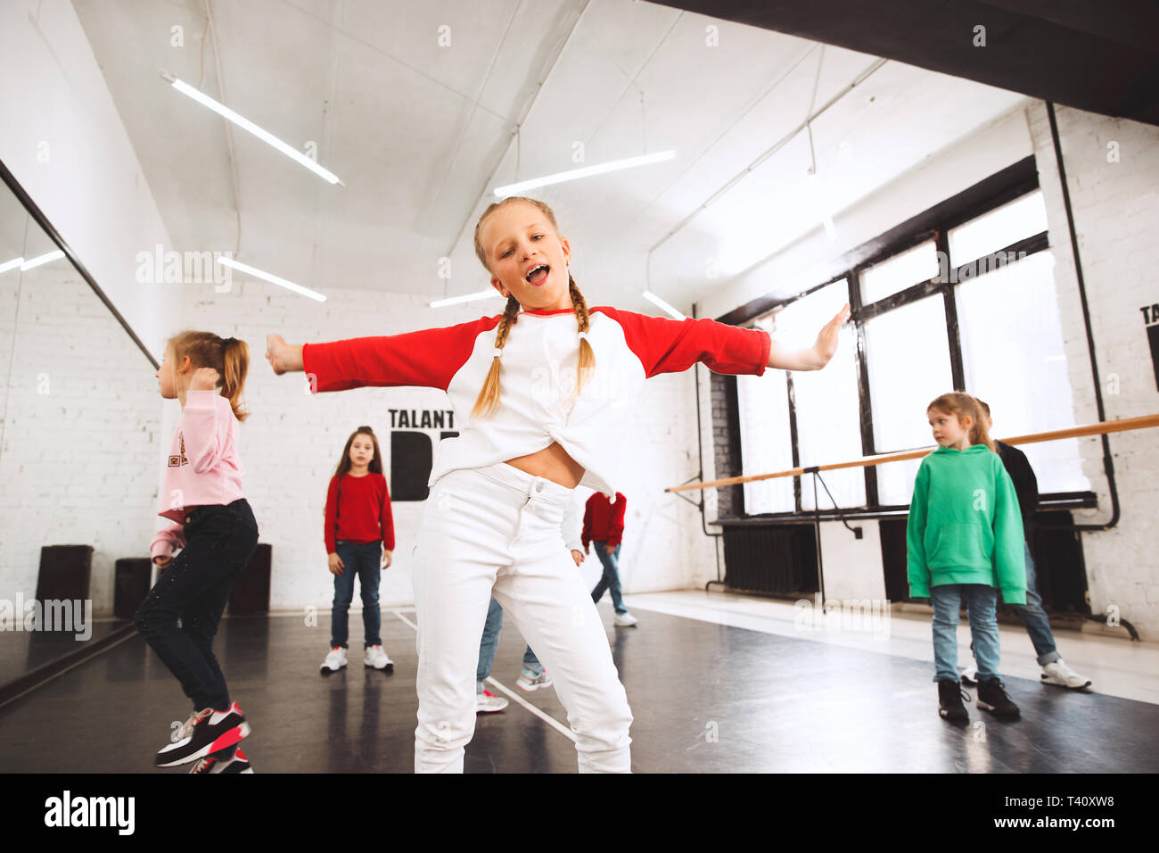 The kids at dance school. Ballet, hiphop, street, funky and modern ...