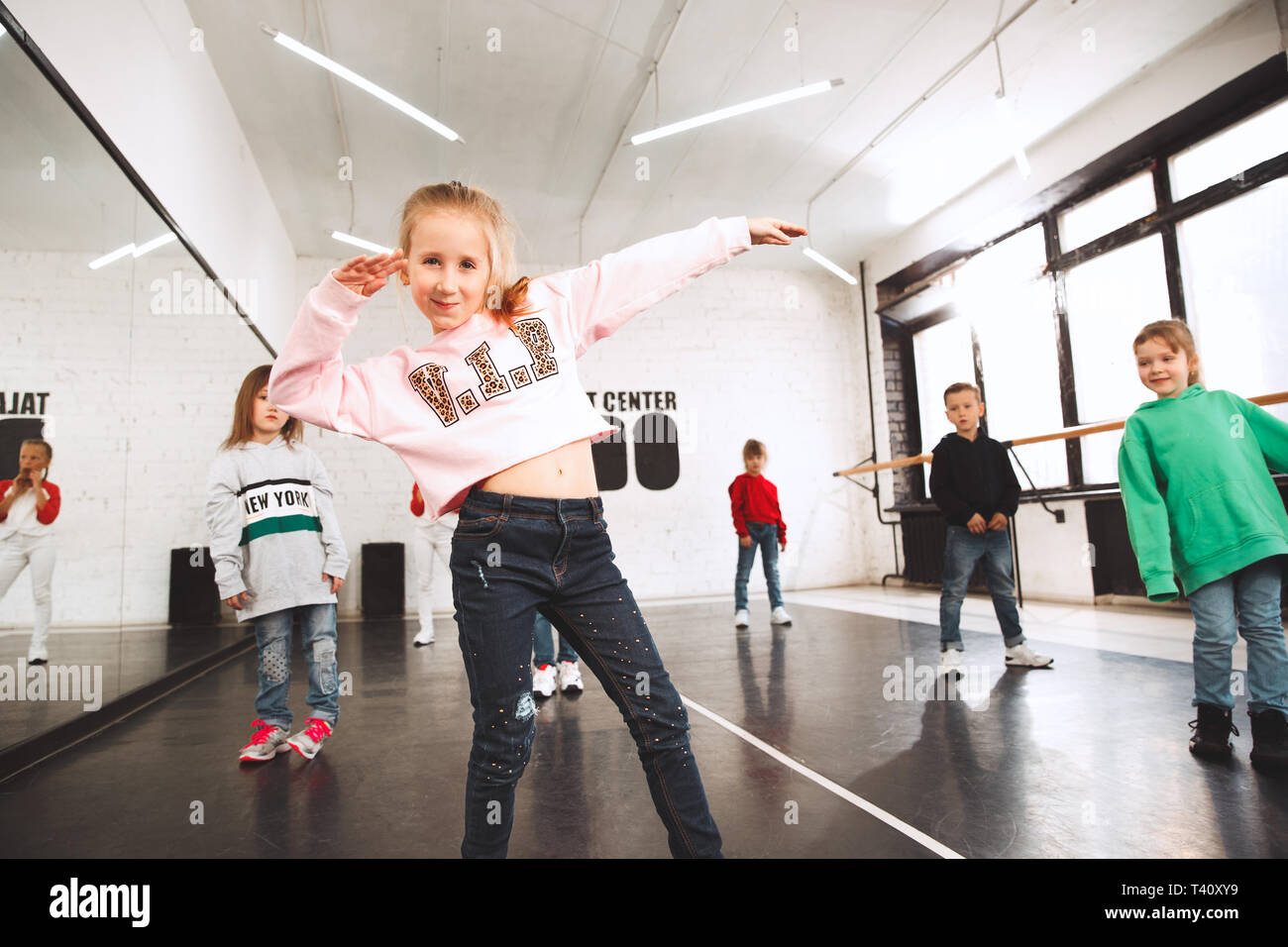 The kids at dance school. Ballet, hiphop, street, funky and modern ...