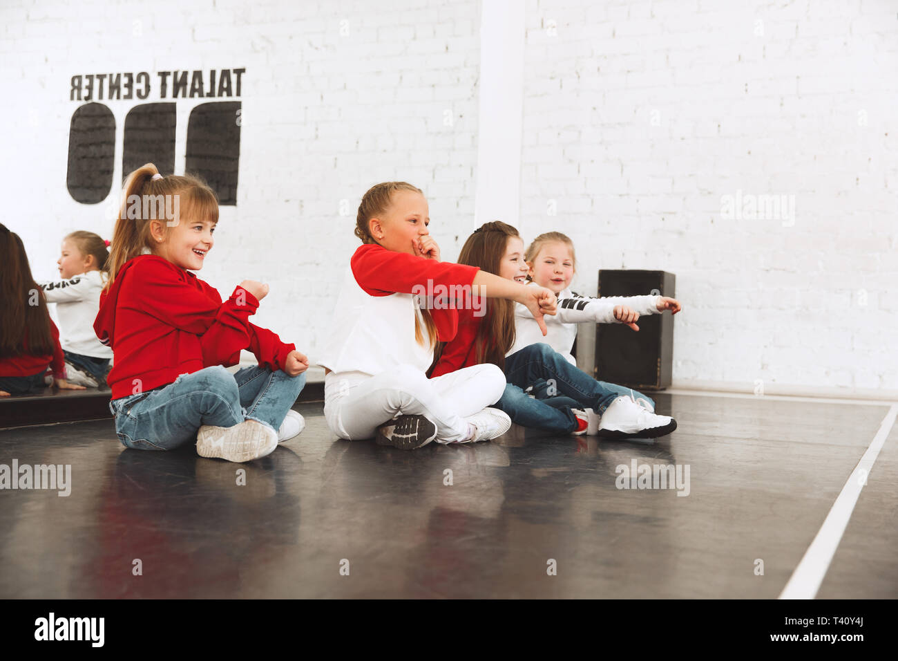 The kids at dance school. Ballet, hiphop, street, funky and modern ...